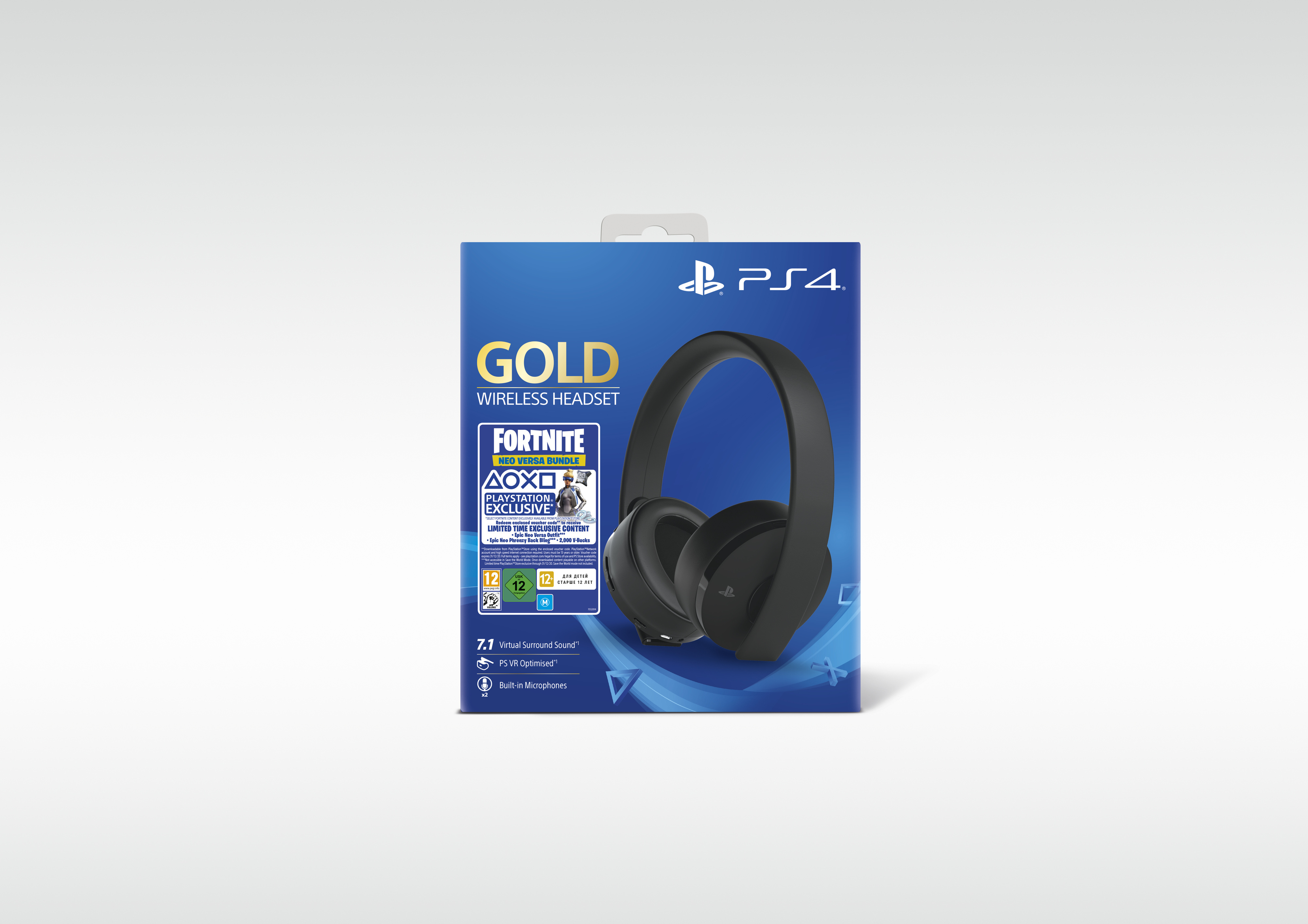 Sony Playstation Fortnite Neo Versa Gold Wireless Headset -pelikuulokkeet, musta, PS4 / PS VR ...