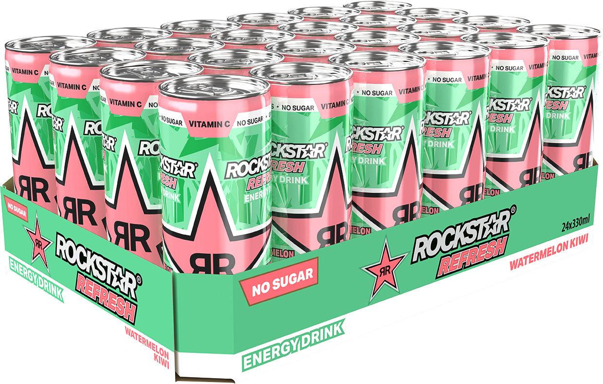 Rockstar Refresh Watermelon Kiwi No Sugar energiajuoma 330 Ml 24 Rockstar Refresh Watermelon Kiwi No Sugar energiajuoma 330 Ml 24