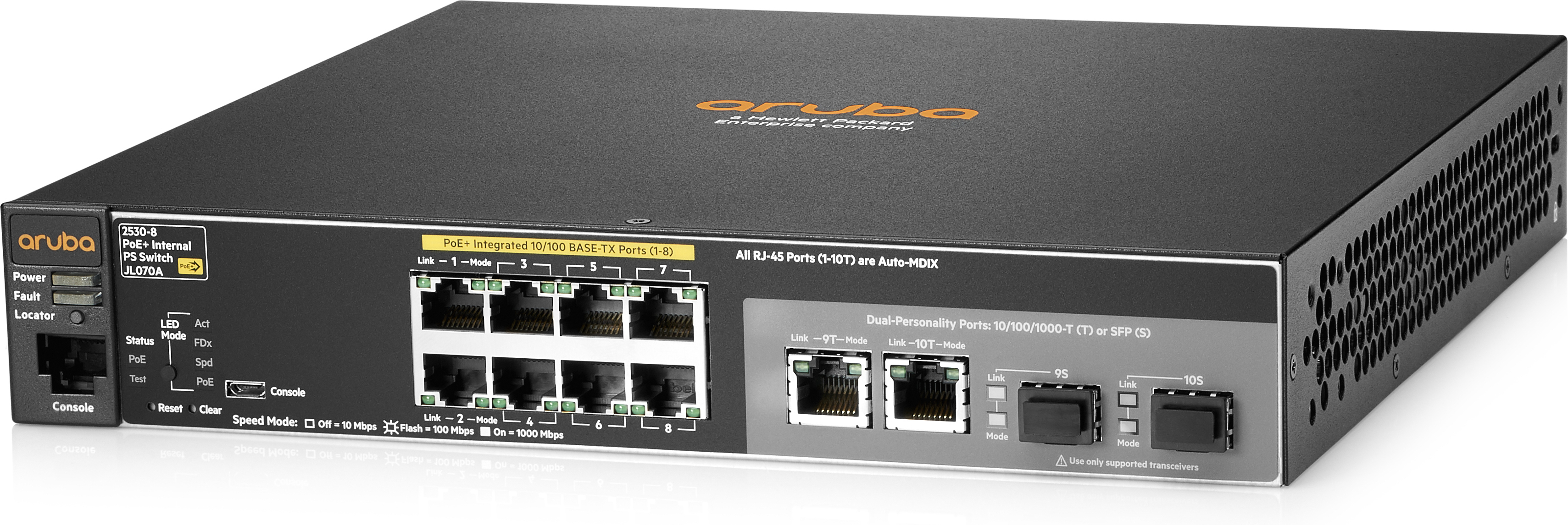 HPE Aruba 2530-8-PoE+ Switch - 8-porttinen kytkin sisäisellä ...