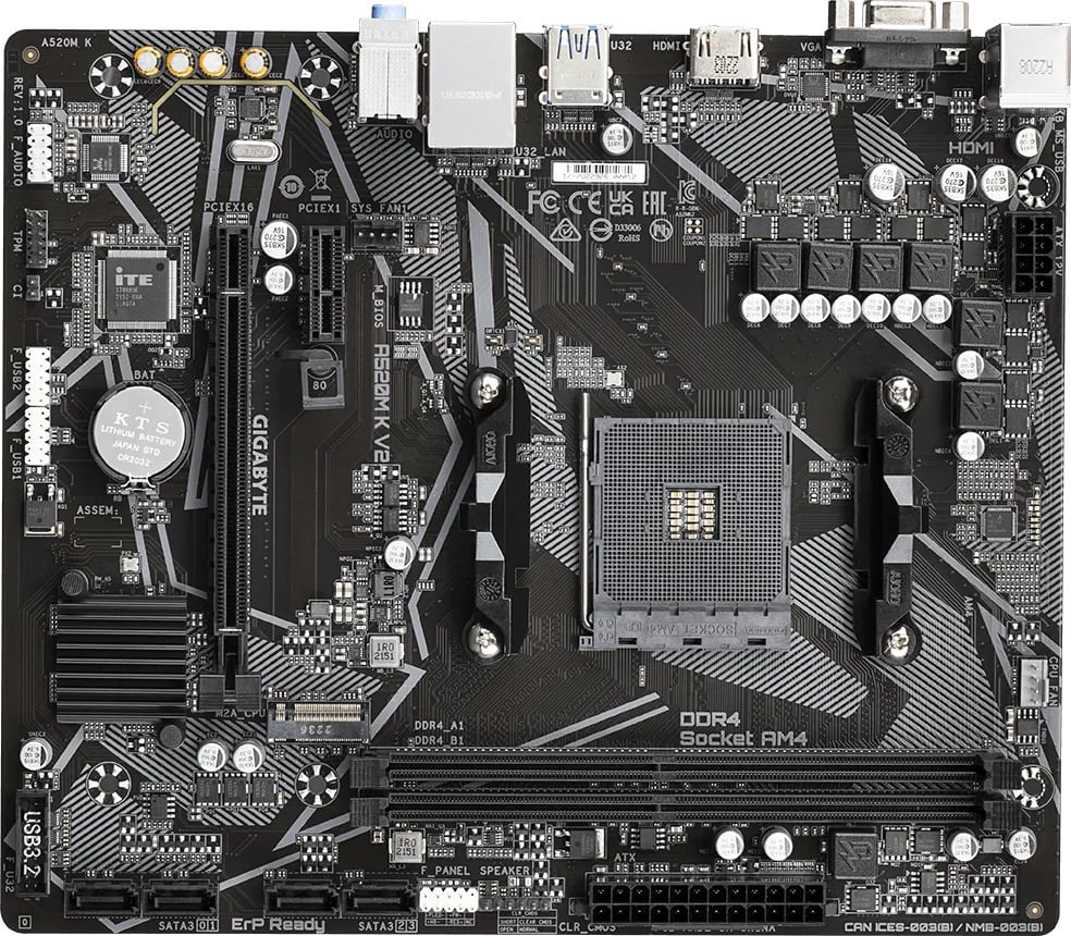 GIGABYTE A520M K V2 mATX-emolevy – Verkkokauppa.com
