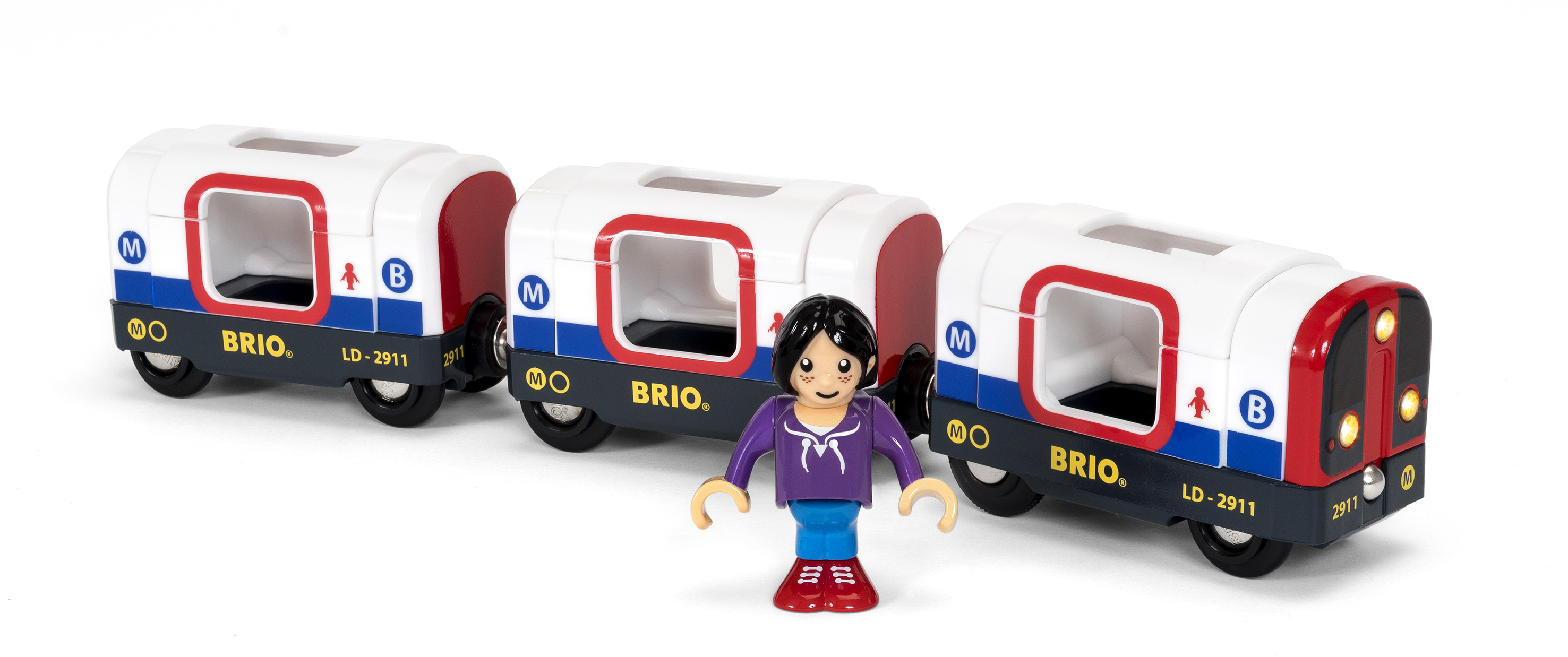 BRIO-metrojuna, veturi ja kaksi vaunua – Verkkokauppa.com