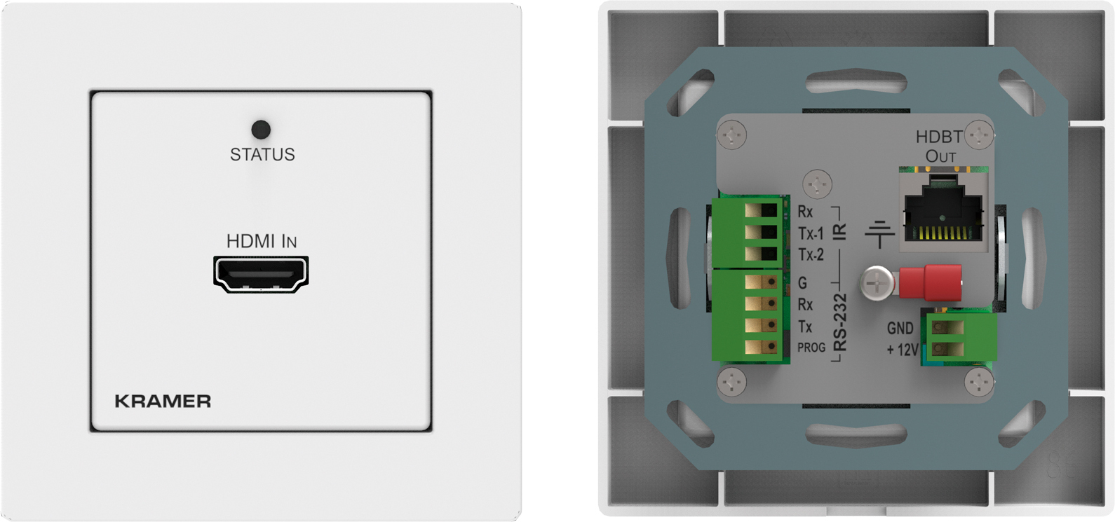Kramer WP-789T EU-seinärasiaan asennettava PoE 4K HDMI HDBaseT -lähetin ...