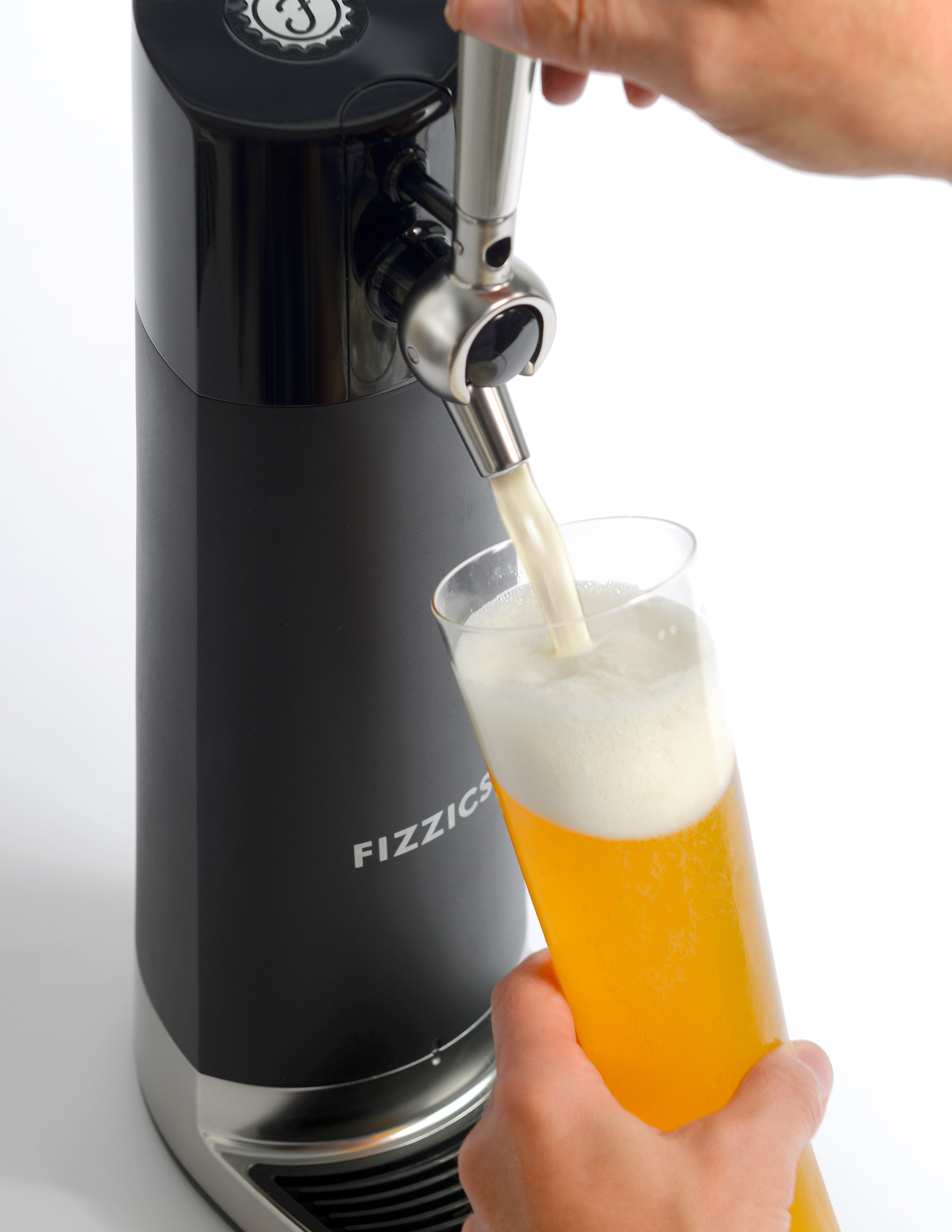 Fizzics DraftPour Beer Dispenser -olutannostelija, musta/hopea ...