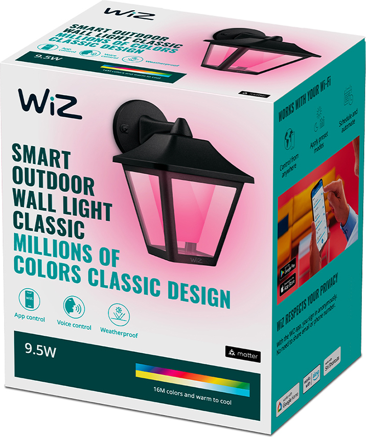 WiZ Wall Light Classic RGBW ulkoseinävalaisin – Verkkokauppa.com