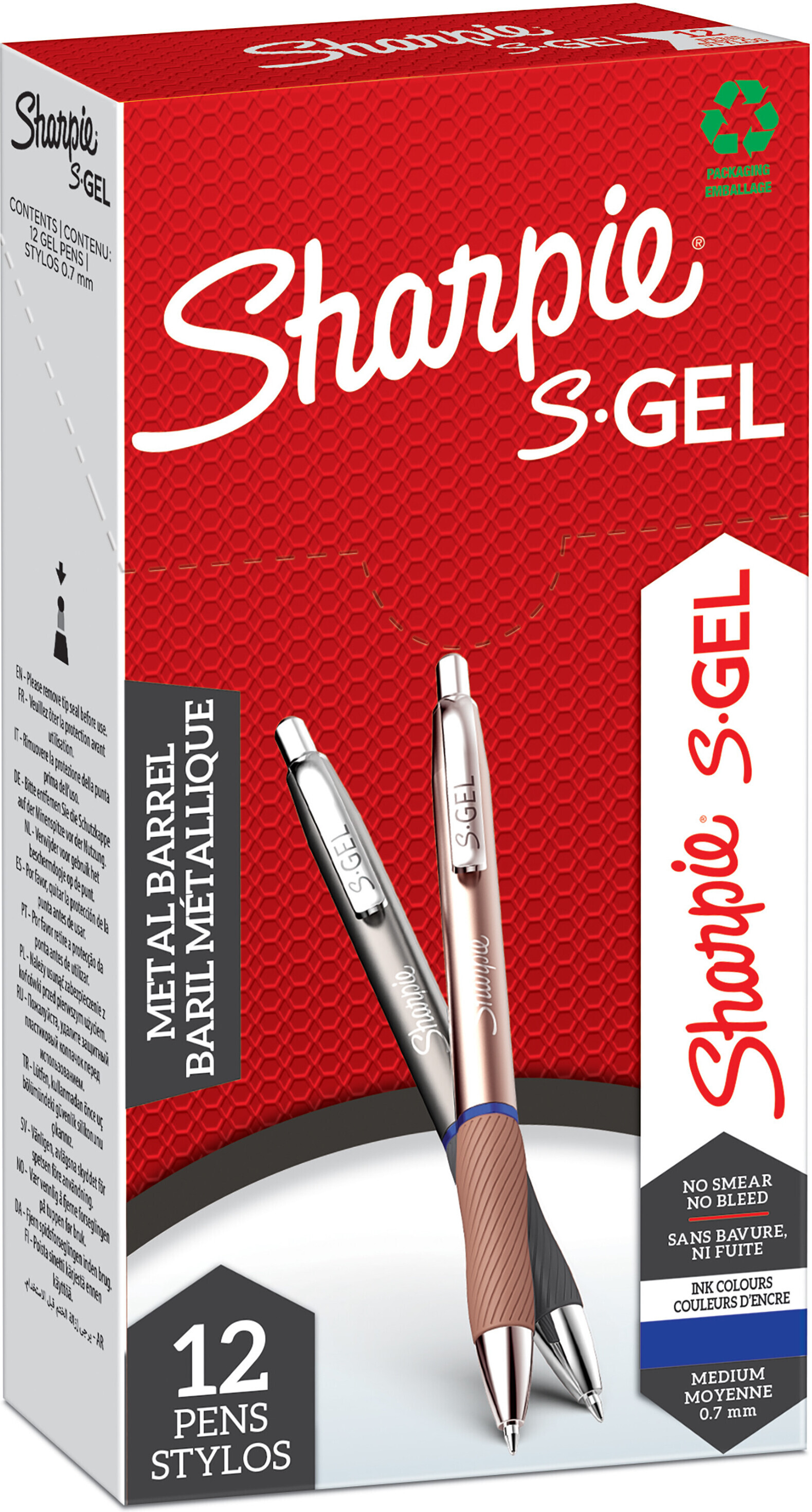 Sharpie S-Gel Metal -geelikynä, 0,7 mm sininen muste, 12 kpl ...