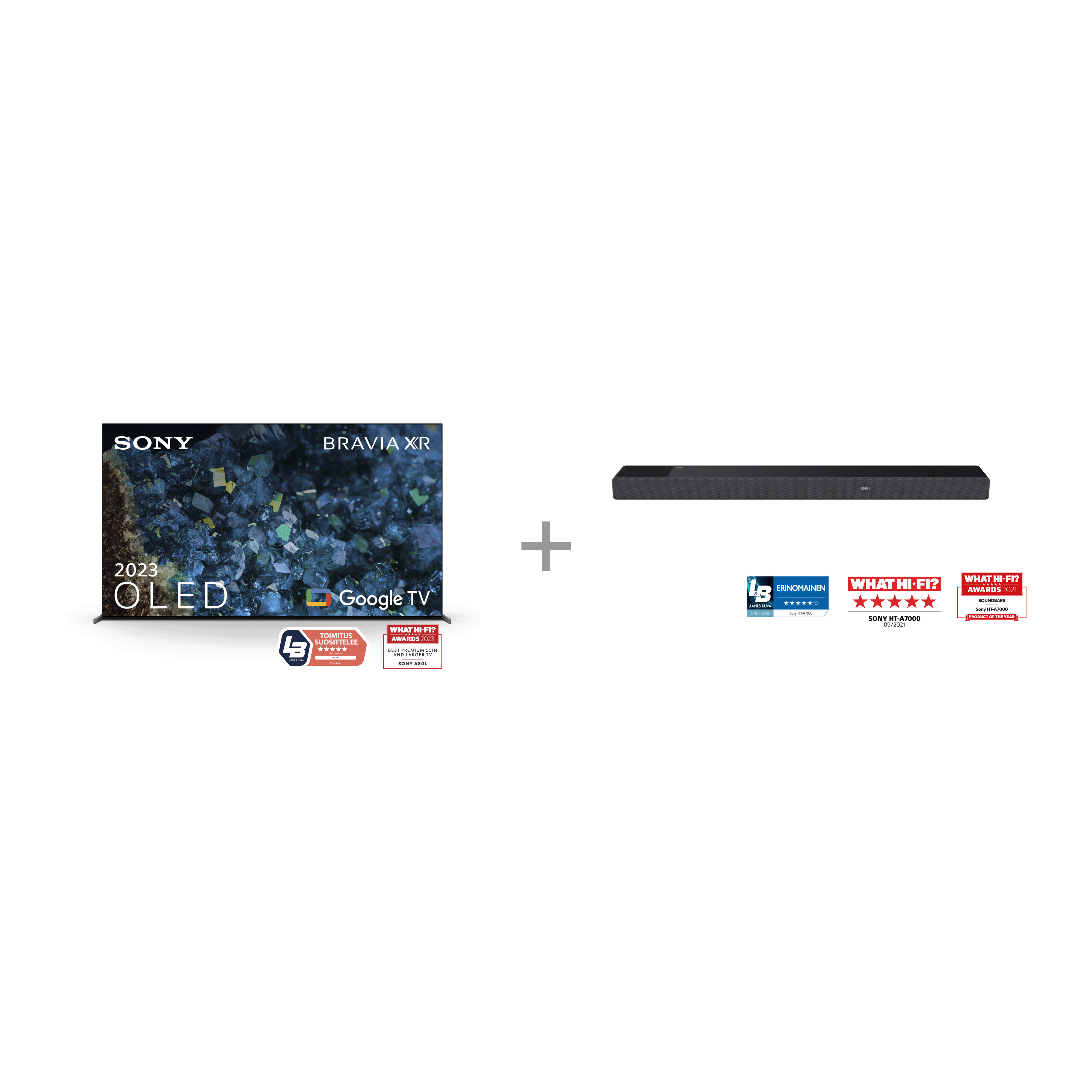 Sony A80L 83" 4K OLED Google TV + HT-A7000 7.1.2 Dolby Atmos Soundbar ...