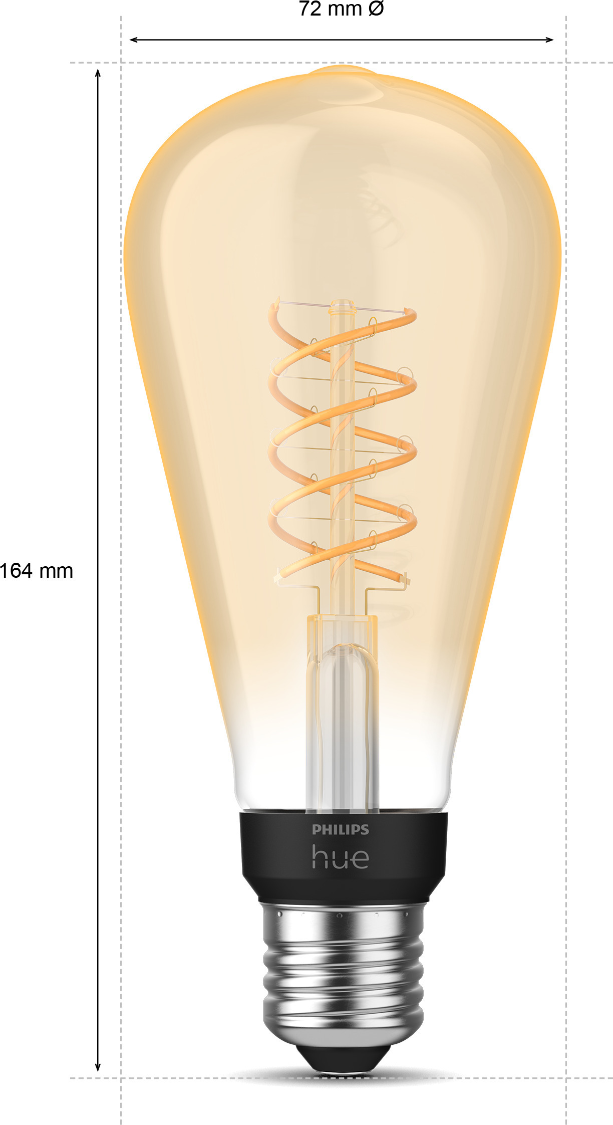 Philips Hue White Filament ST72 Edison filament smart bulb, E27 ...