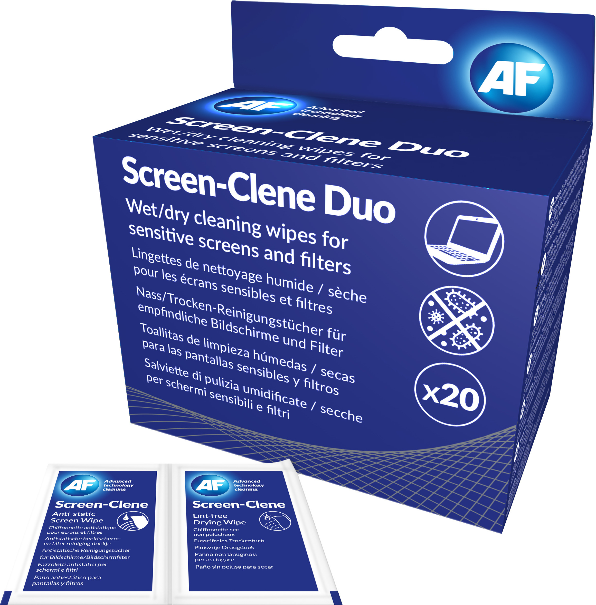 AF Screen-Clene Duo -puhdistusliinat, 2 x 20 kpl – Verkkokauppa.com