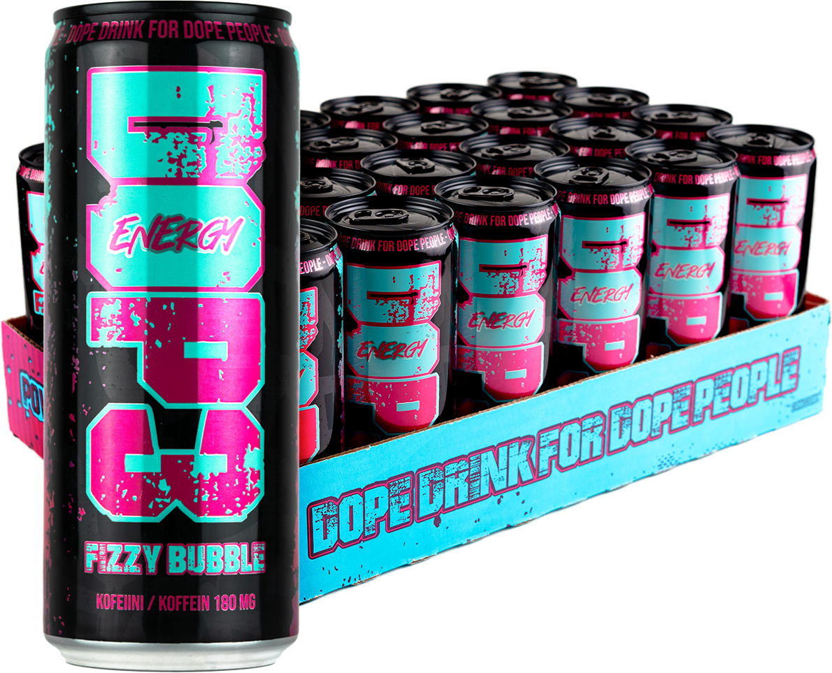 PTVLABS DOP3 Energy Fizzy Bubble energiajuoma, 330 ml, 24-pack ...