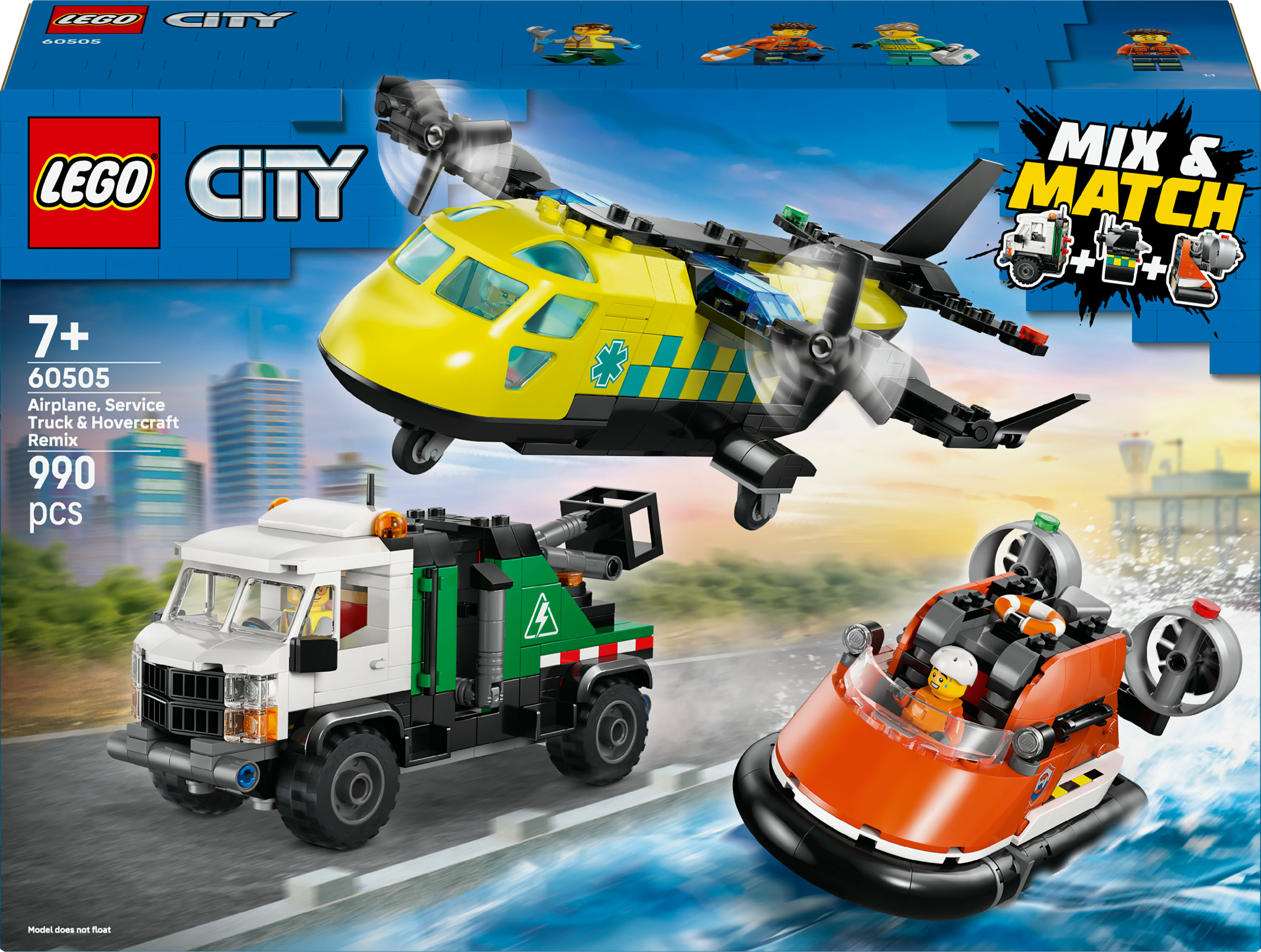 LEGO City Great Vehicles 60505 Lentokone, huoltoauto ja ilmatyynyalus ...