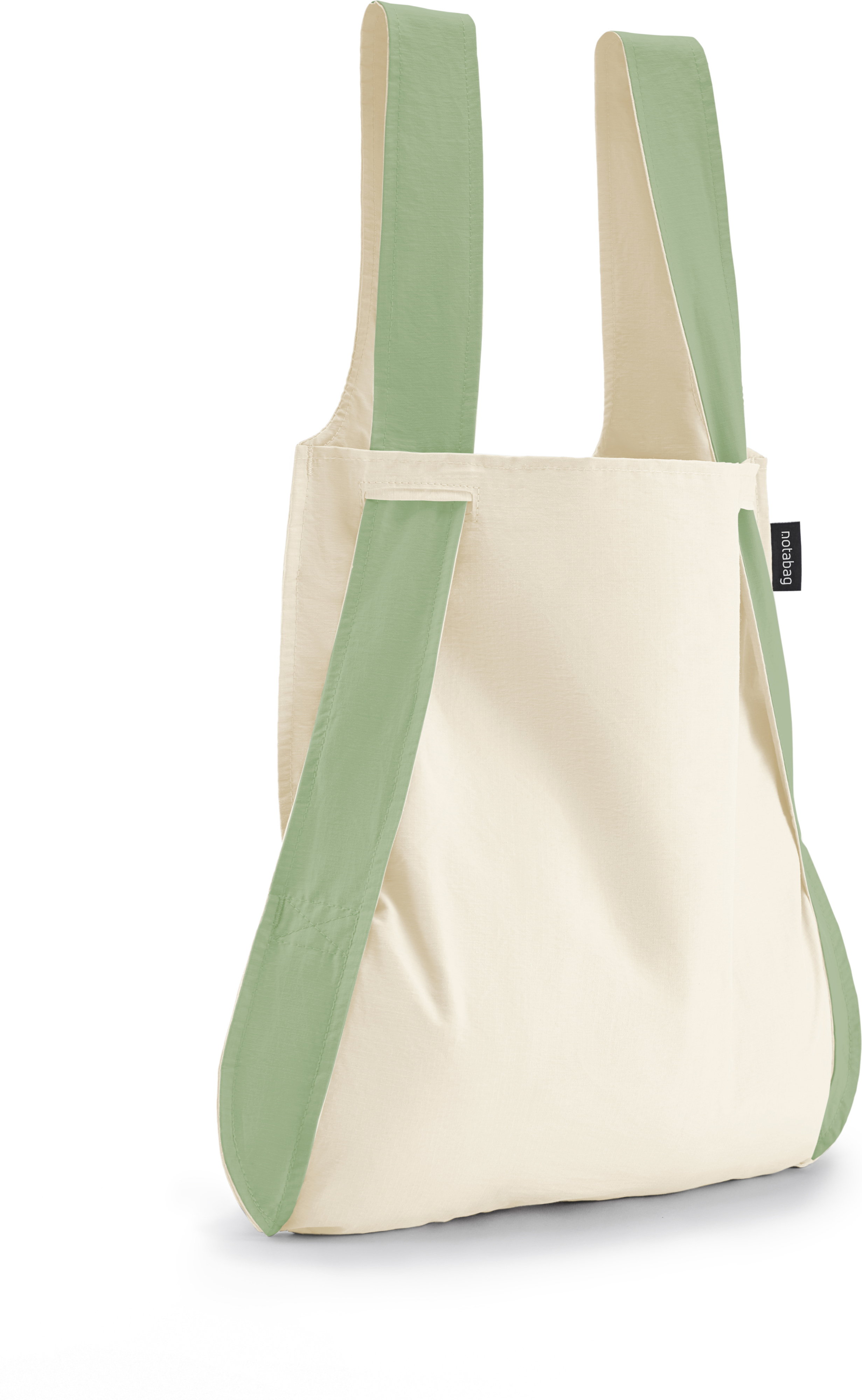 Notabag 2 color -kokoontaitettava kassi/reppu, oliivi/vaalea ...