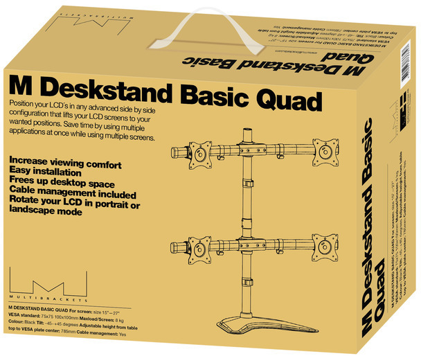 Multibrackets M Deskstand Basic Quad -monitoriteline, musta – Verkkokauppa.com