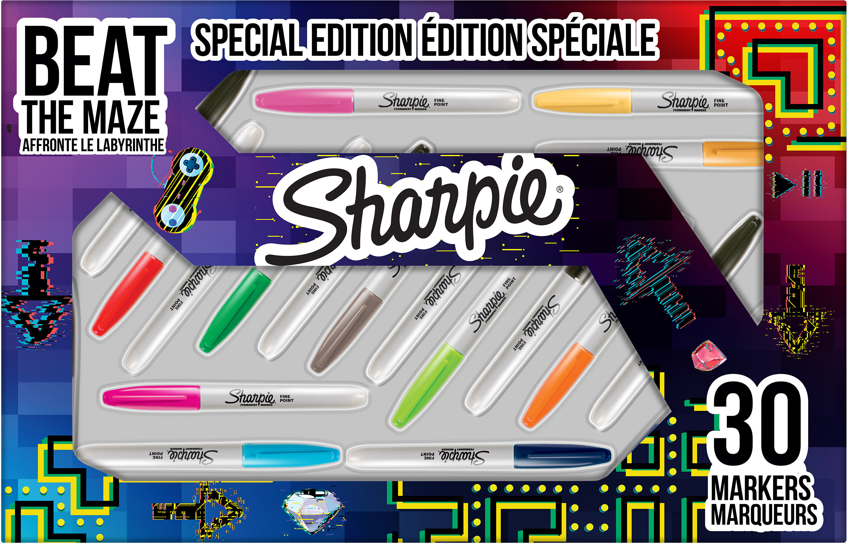 Sharpie Permanent Marker Fine Maze Game 30-Box -huopakynä, 30 kpl ...