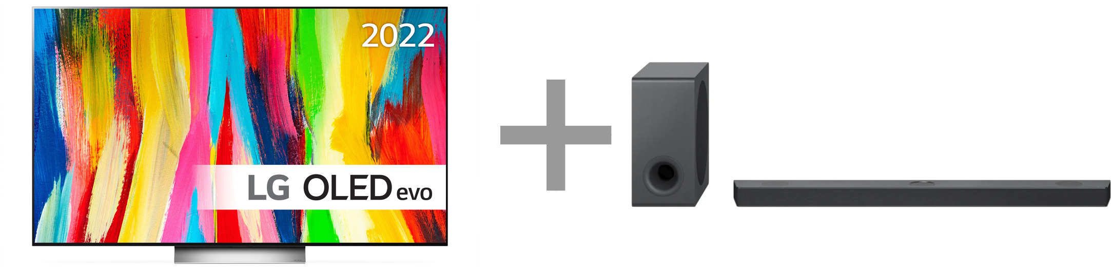 LG OLED C2 77" 4K OLED evo TV + LG S90QY 5.1.3 Dolby Atmos Soundbar ...