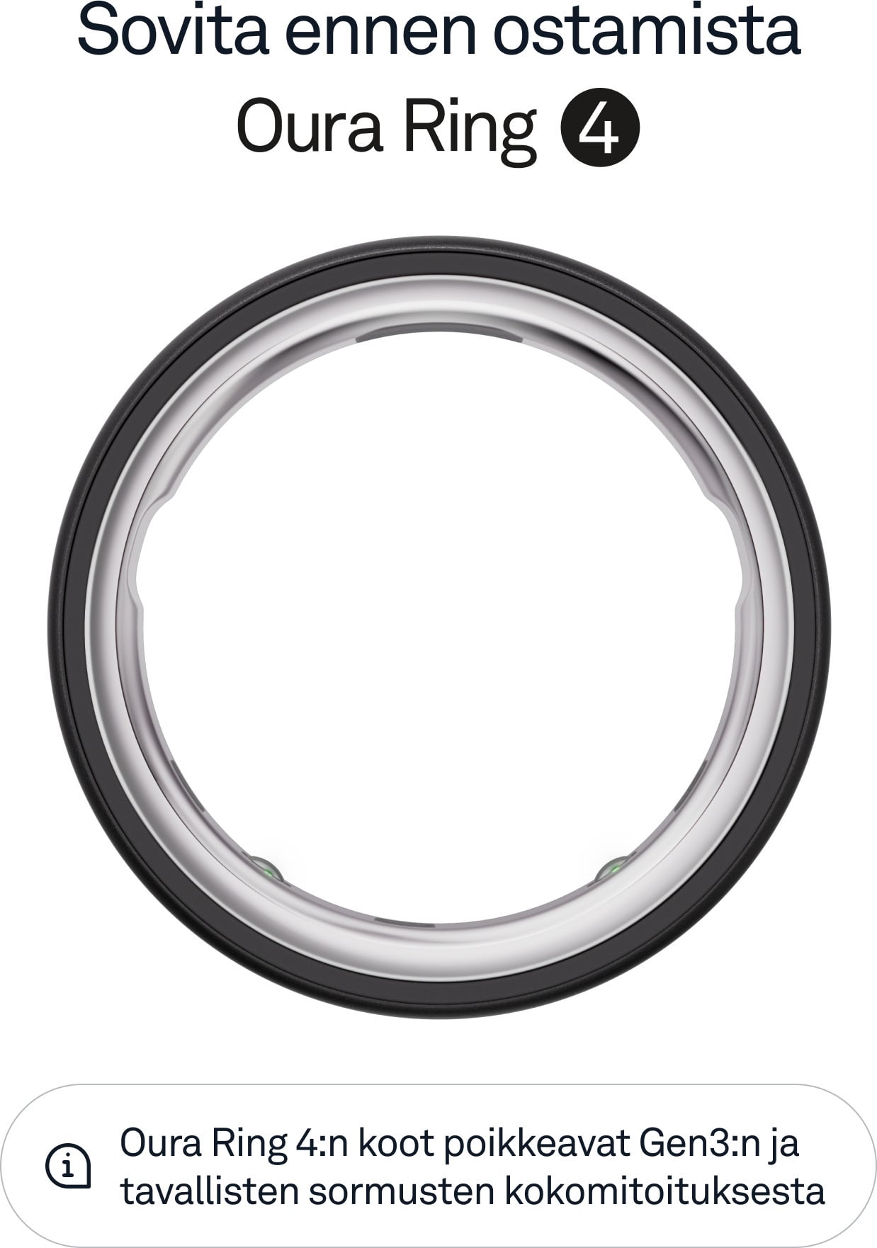 Oura Ring 4 älysormus, Stealth, koko 4 – Verkkokauppa.com