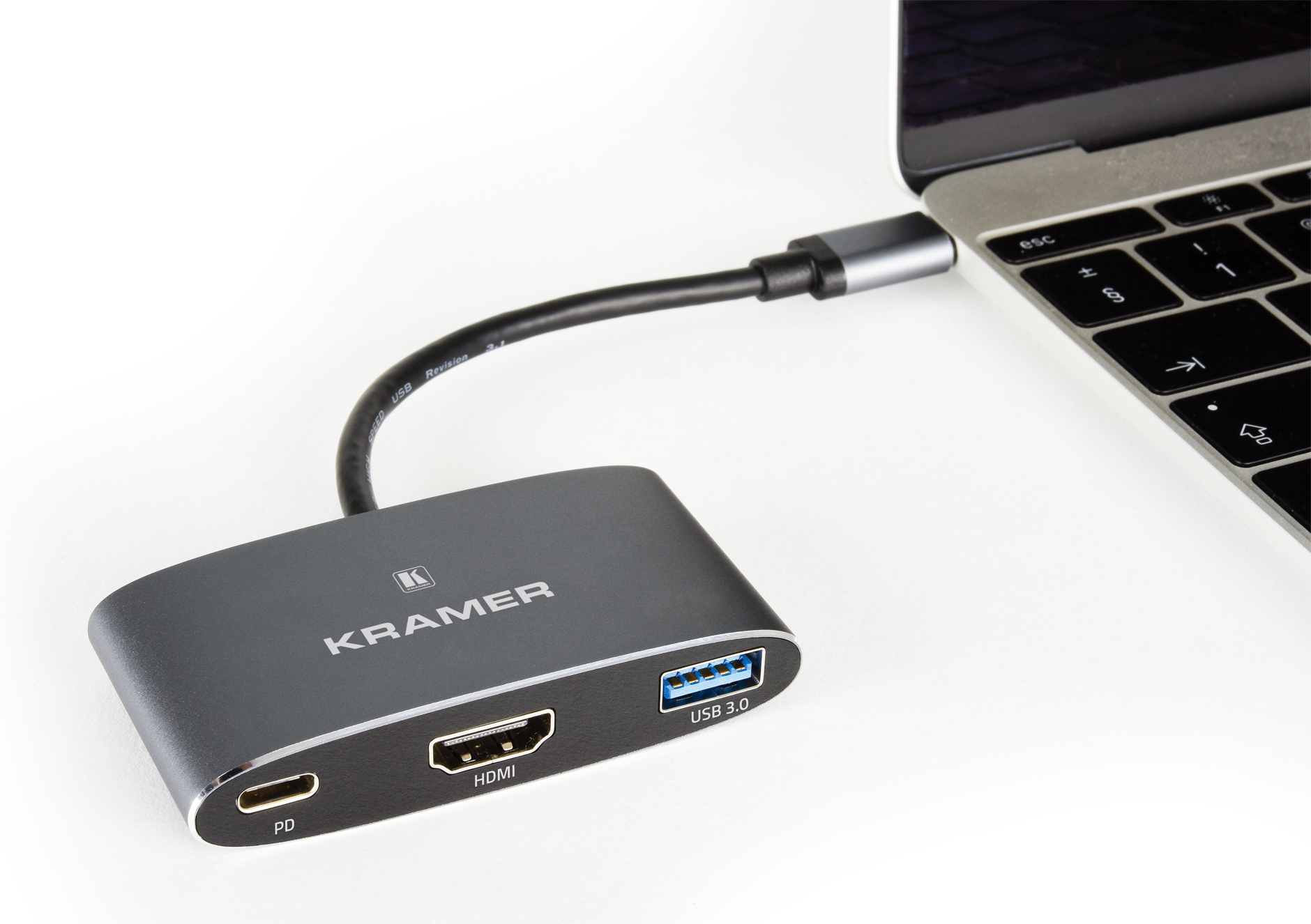 Kramer USB-C MultiPort 4K HDMI -adapteri, harmaa – Verkkokauppa.com