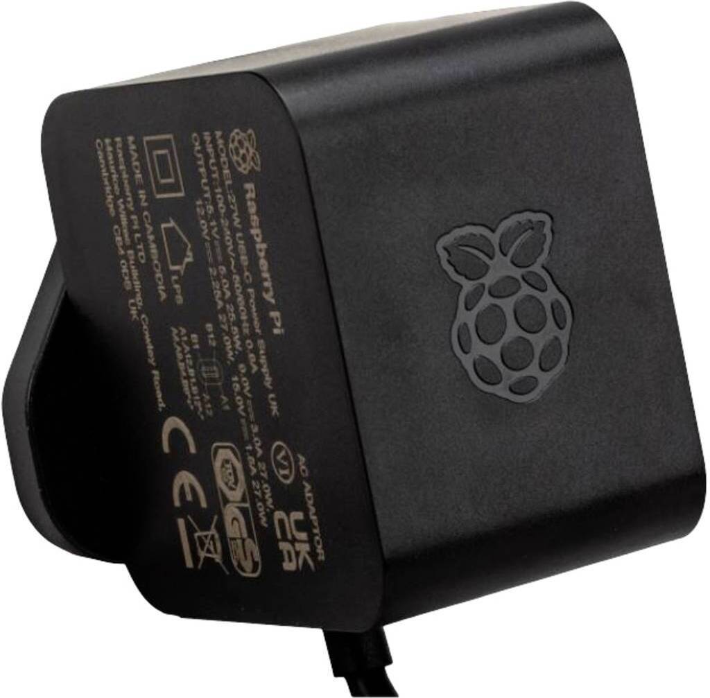 Raspberry Pi 5 B virallinen verkkovirtasovitin, 27 W – Verkkokauppa.com