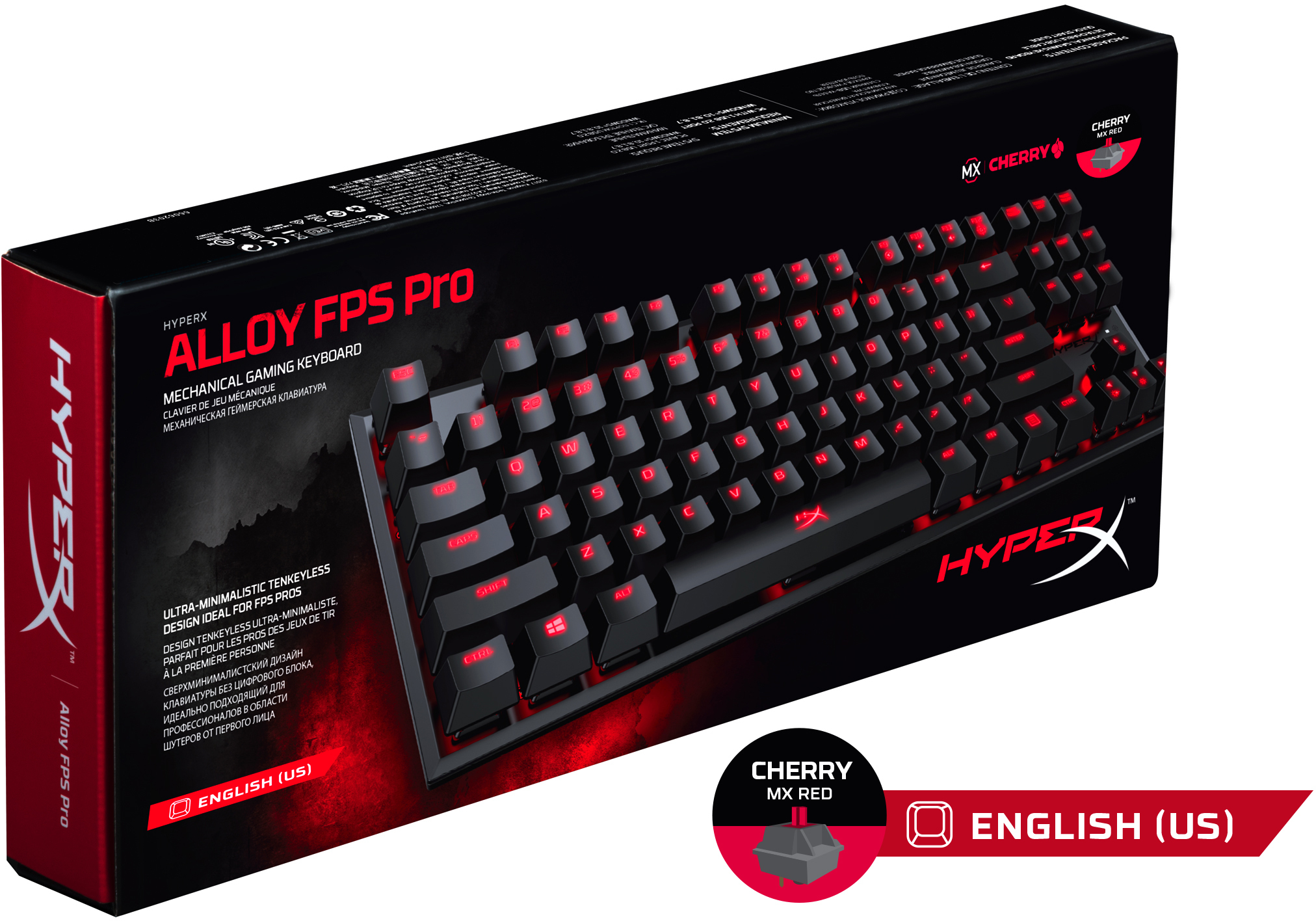 HyperX Alloy FPS Pro -pelinäppäimistö, Cherry MX Red -kytkimet (US ...