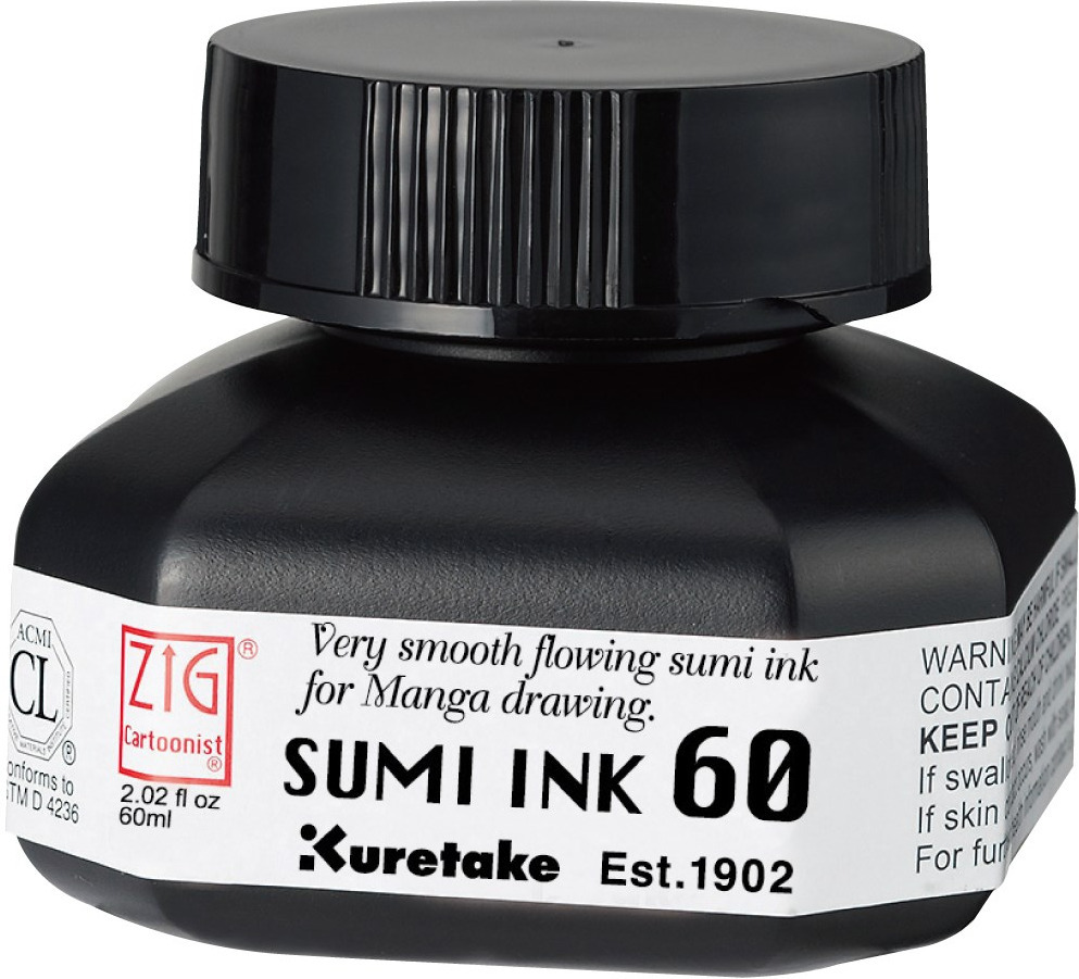 Kuretake ZIG Cartoonist Sumi Ink 60 -muste, musta, 2 kpl – Verkkokauppa.com