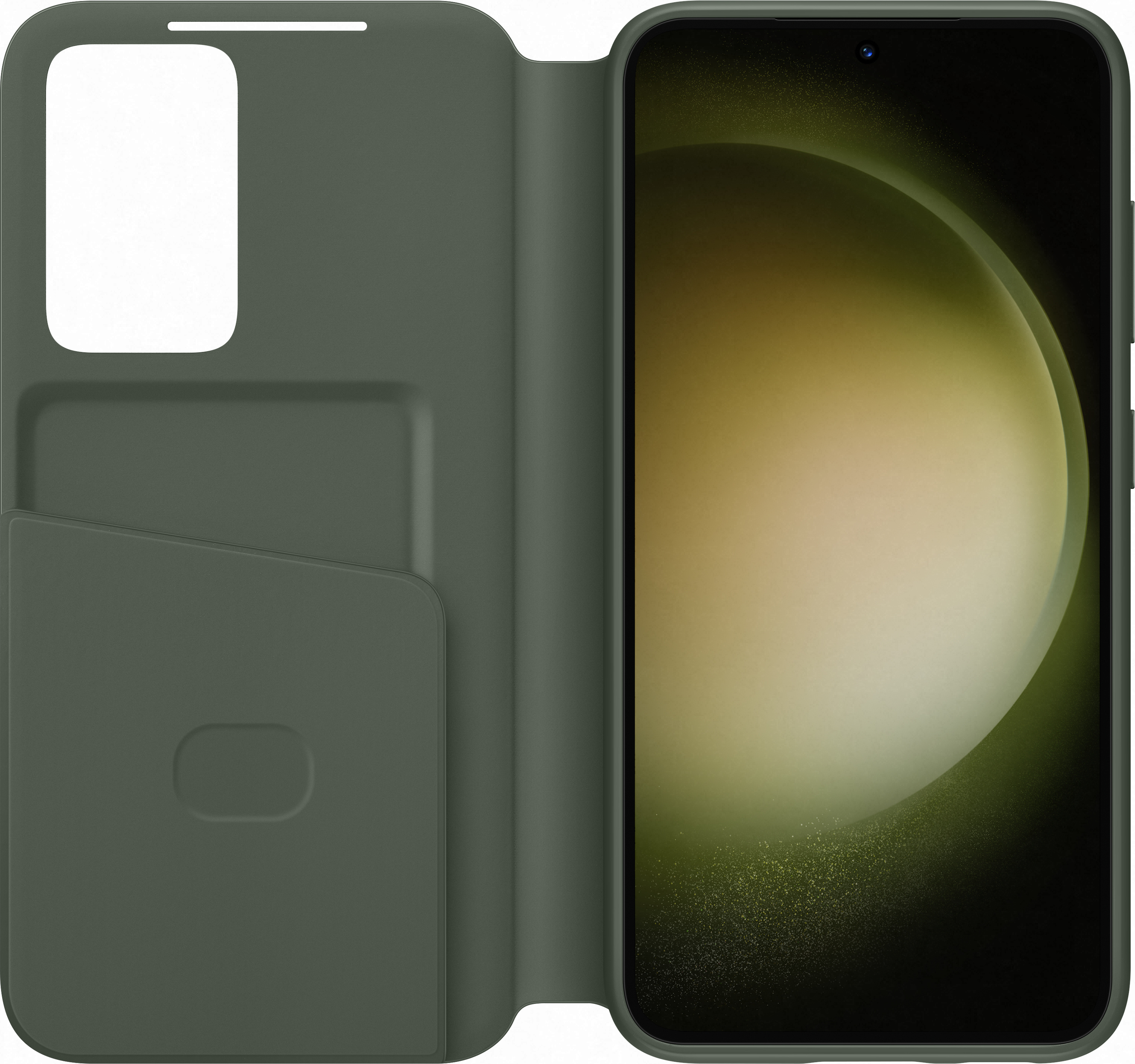 Samsung Galaxy S23 Smart View Wallet Cover -suojakuori, tummanvihreä ...