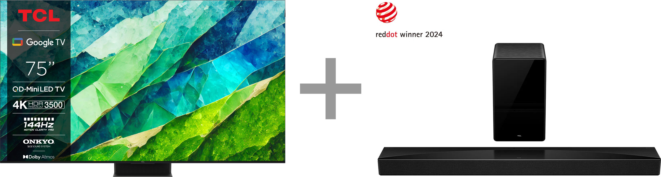 TCL 75" C855 – 4K QD Mini-LED Google TV + TCL Q75H 5.1.2 Dolby Atmos ...