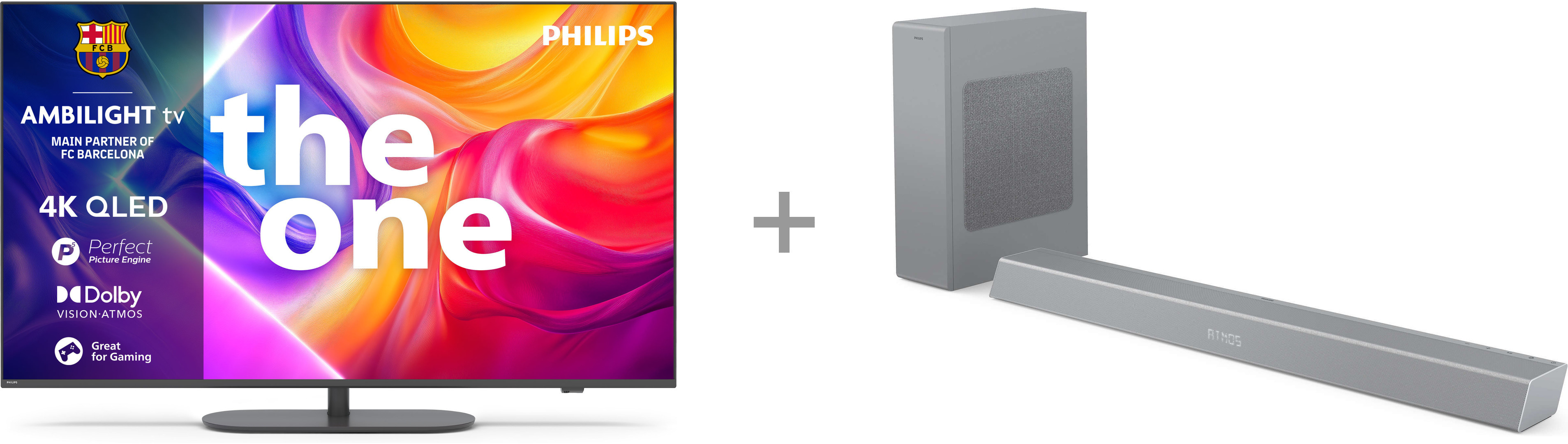 Philips The One 65" PUS9000 – 4K QLED Ambilight TV + TAB8505 2.1 Dolby ...