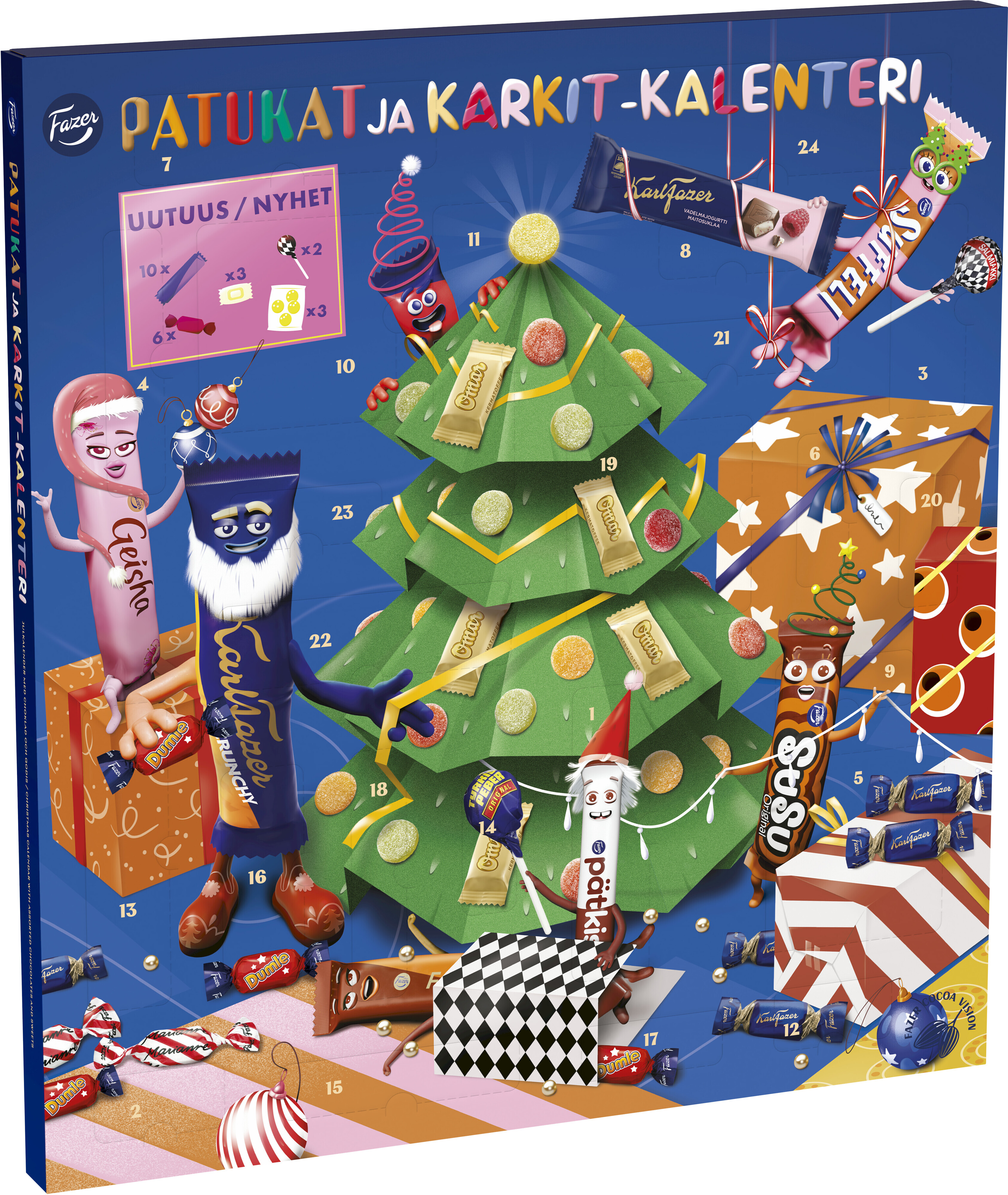 Fazer Patukat ja karkit joulukalenteri, 415 g – Verkkokauppa.com
