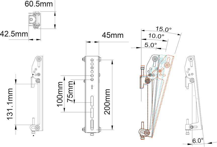 Multibrackets M Pro Series - Tilt Arms 200 mm -Asennuskomponentti ...