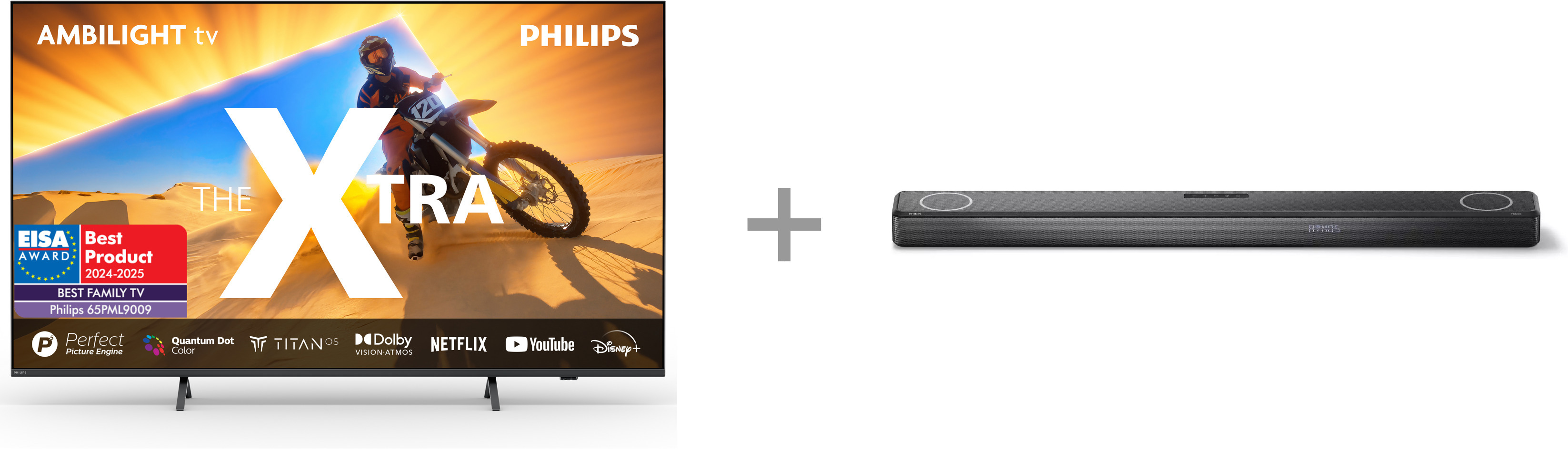 Philips The Xtra 65" PML9009 – 4K QD Mini-LED Ambilight TV + Fidelio ...