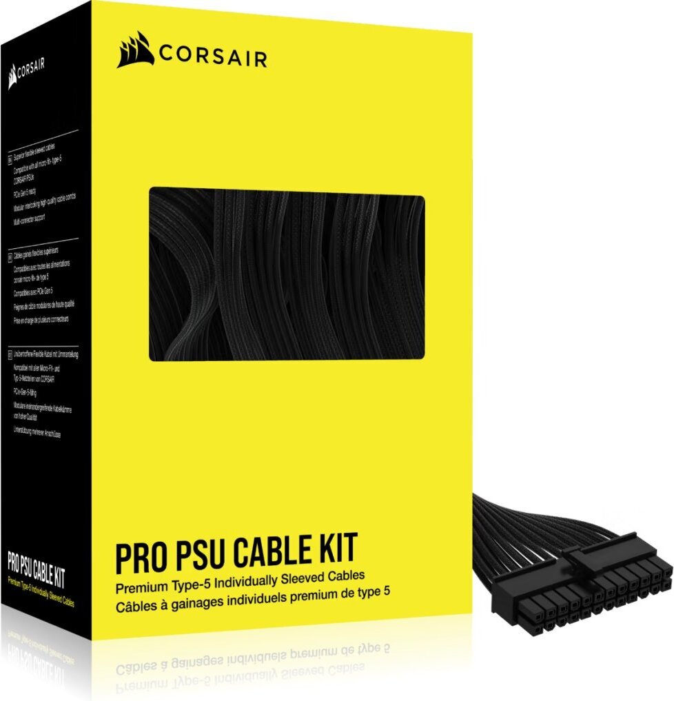 Corsair Premium Individually Sleeved PSU Cables Pro Kit, Type 5, Gen 5 ...
