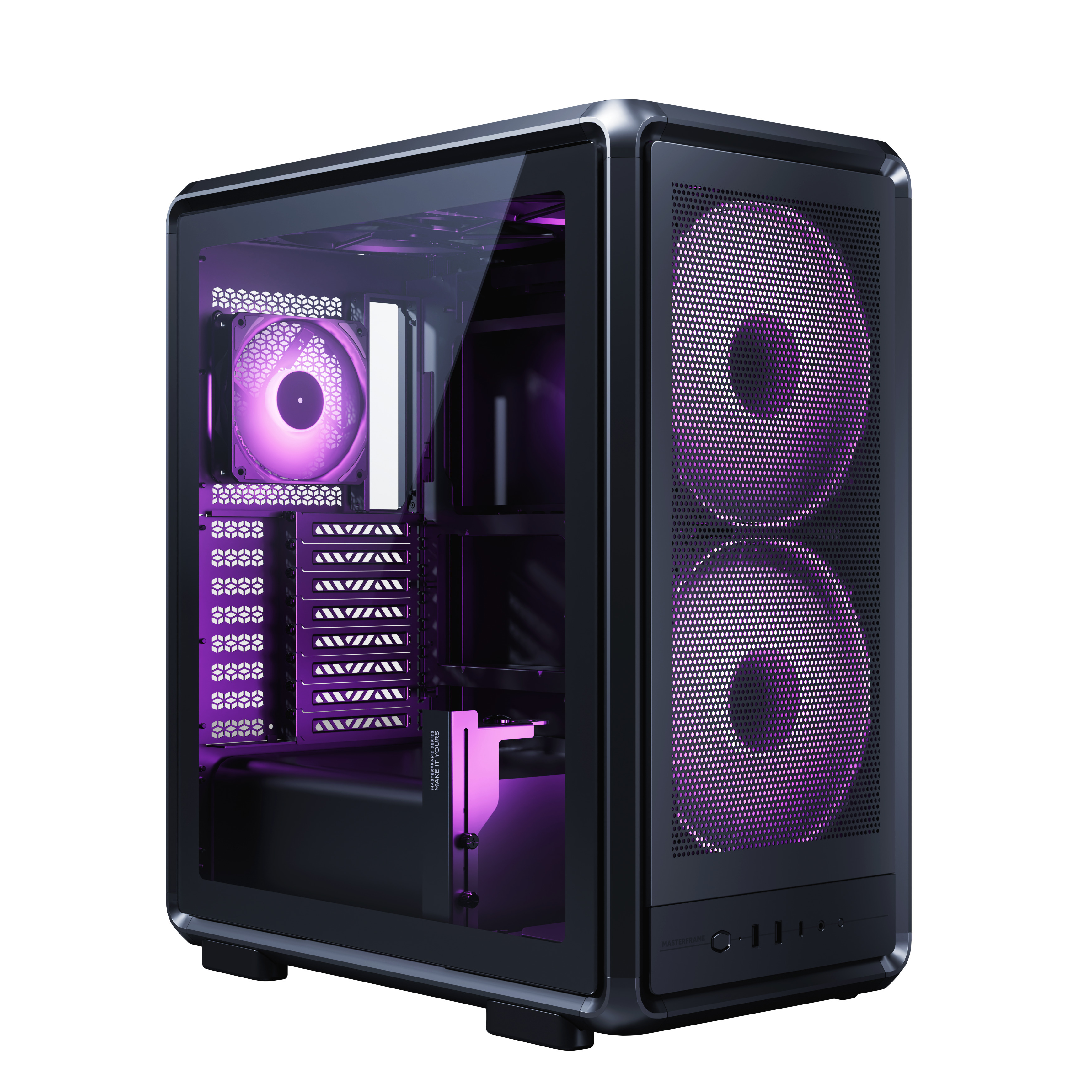 Tuotteen Cooler Master MasterFrame 500 Mesh ARGB ATX-kotelo, musta kysymykset ja vastaukset ...