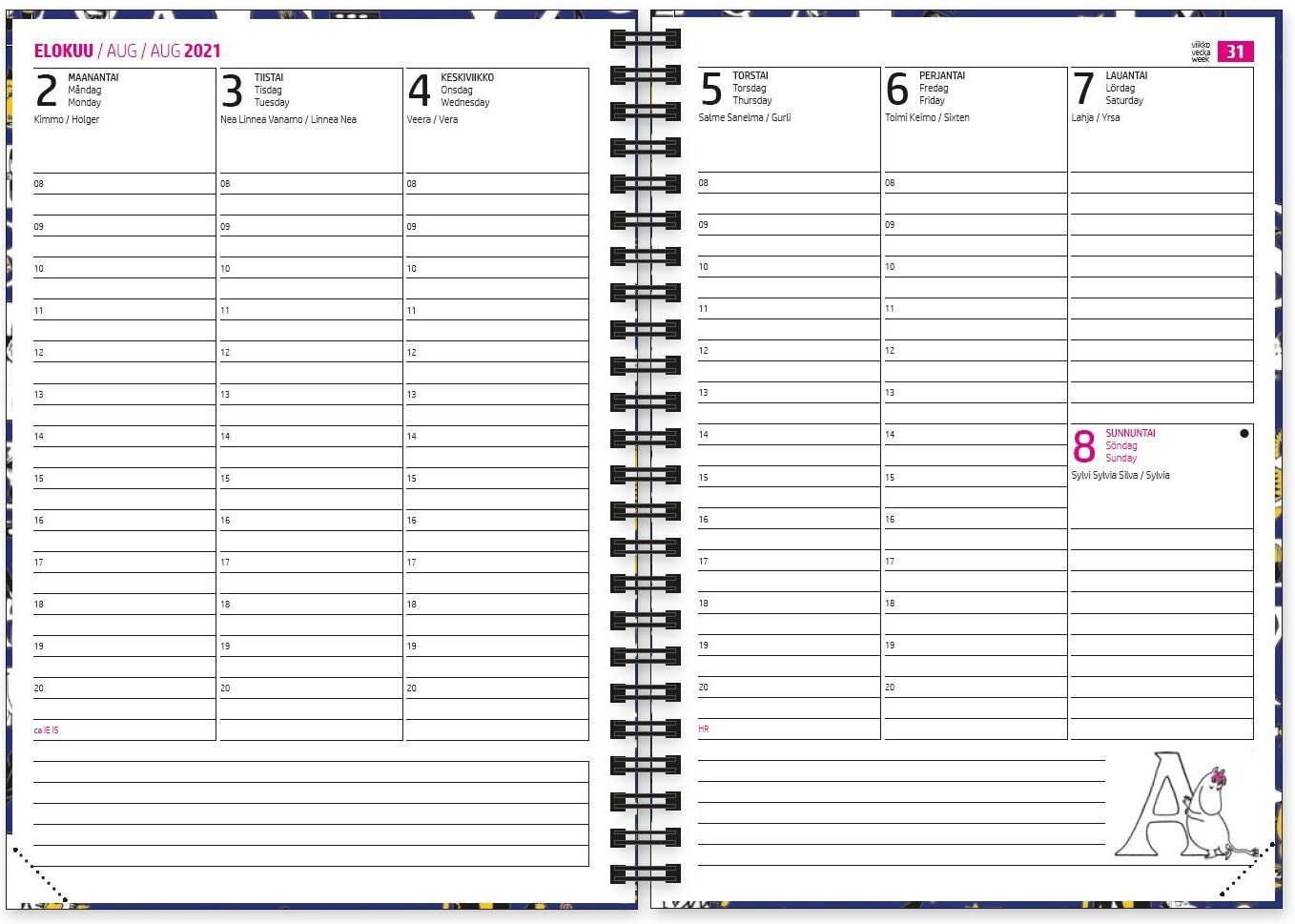 Muumi ABC 2022 -kalenteri, A5, kierre – Verkkokauppa.com
