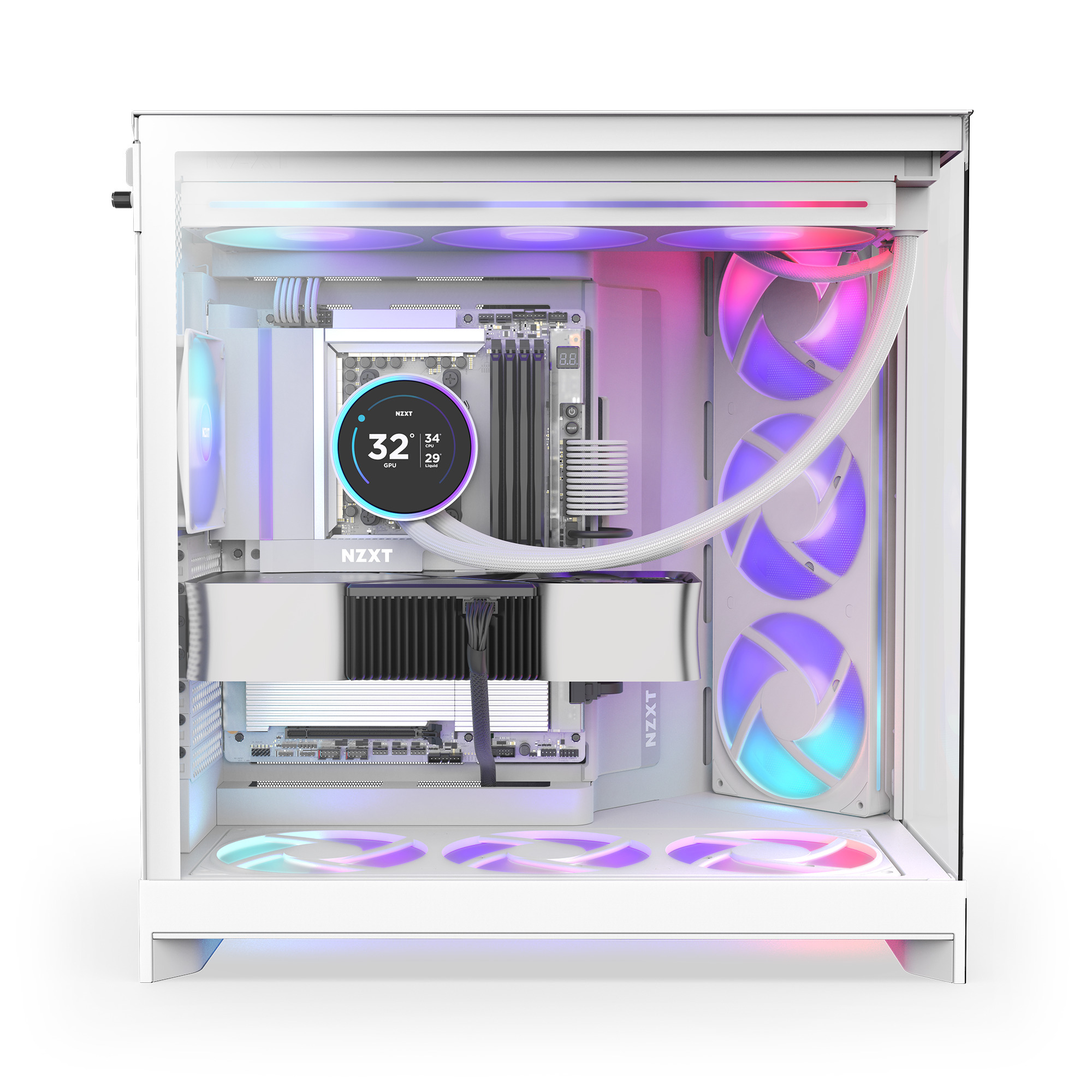Tuotteen NZXT H9 Flow RGB (2025) ATX-kotelo, valkoinen kysymykset ja ...