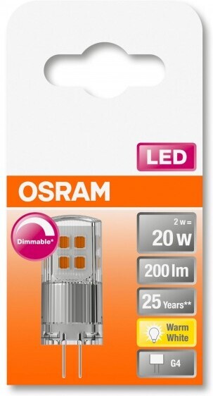 Osram Superstar Pin CL 20 G4 LED -lamppu, 12 V, G4, 2700 K, 200 lm, 2 W ... Osram Superstar Pin CL 20 G4 LED -lamppu, 12 V, G4, 2700 K, 200 lm, 2 W ...