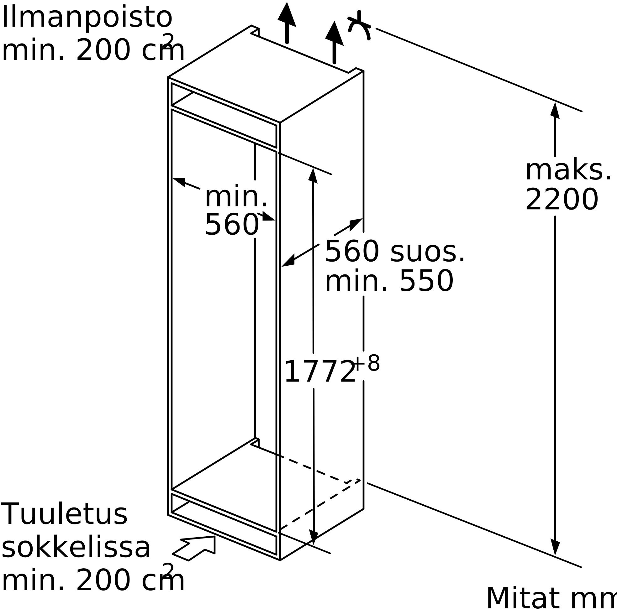 Siemens GI81NAEF0 iQ500 -kaappipakastin, integroitava – Verkkokauppa.com