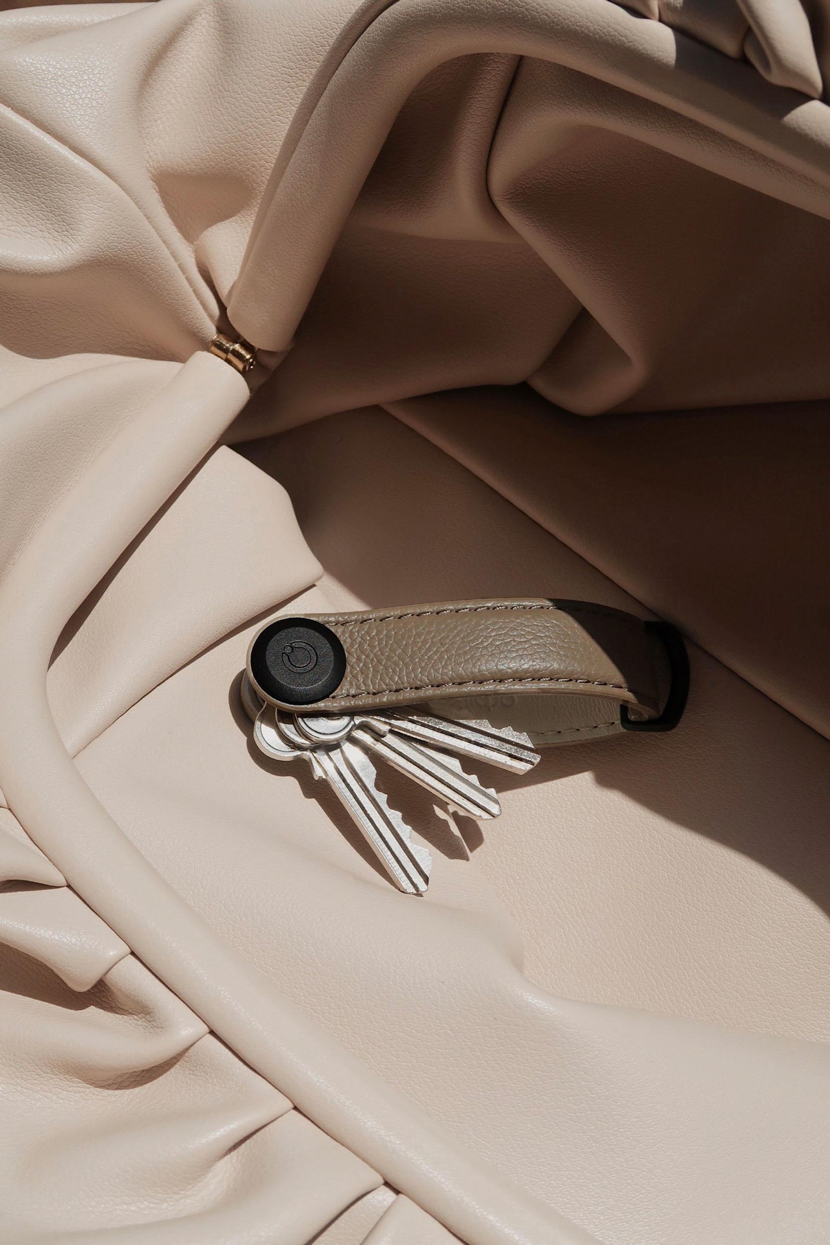 Orbitkey Pebbled Leather Key Organiser -avainlenkki, beige ...