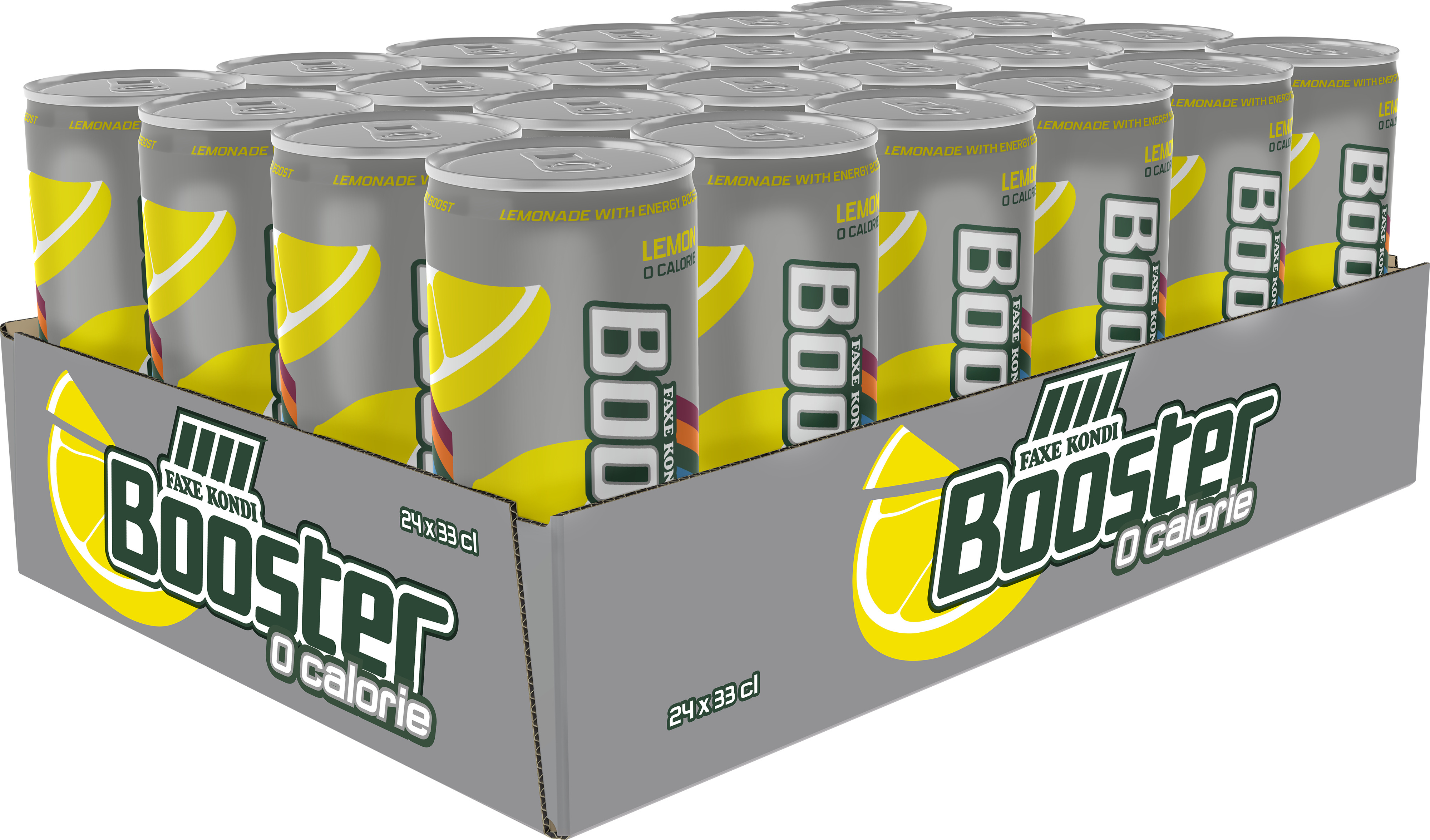Faxe Kondi Booster Lemon 0 Calorie -energiajuoma, 330 ml, 24-pack ...
