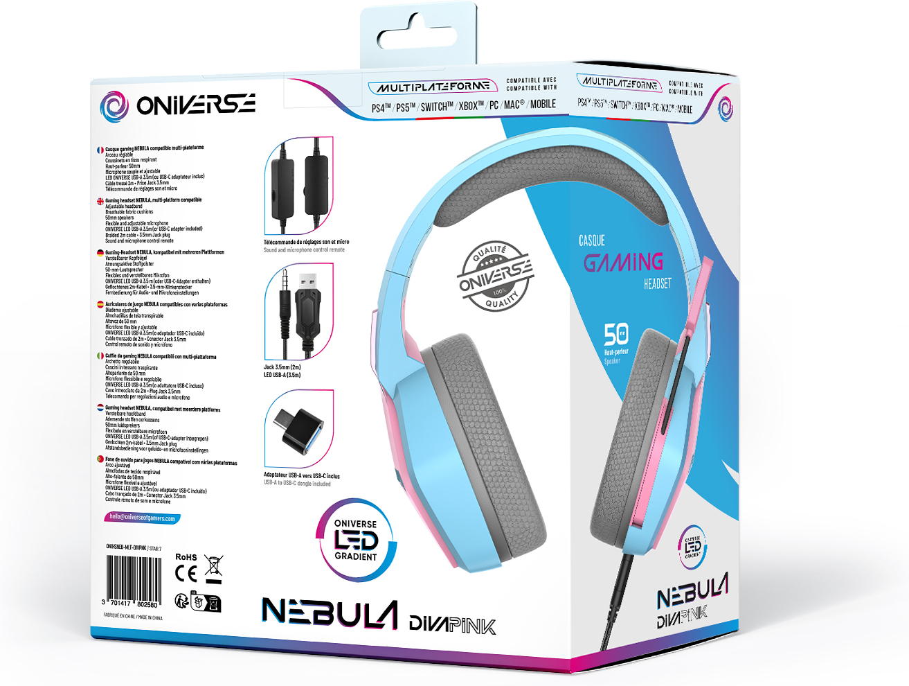 Oniverse Nebula Diva Pink Gaming Headset – Verkkokauppa.com