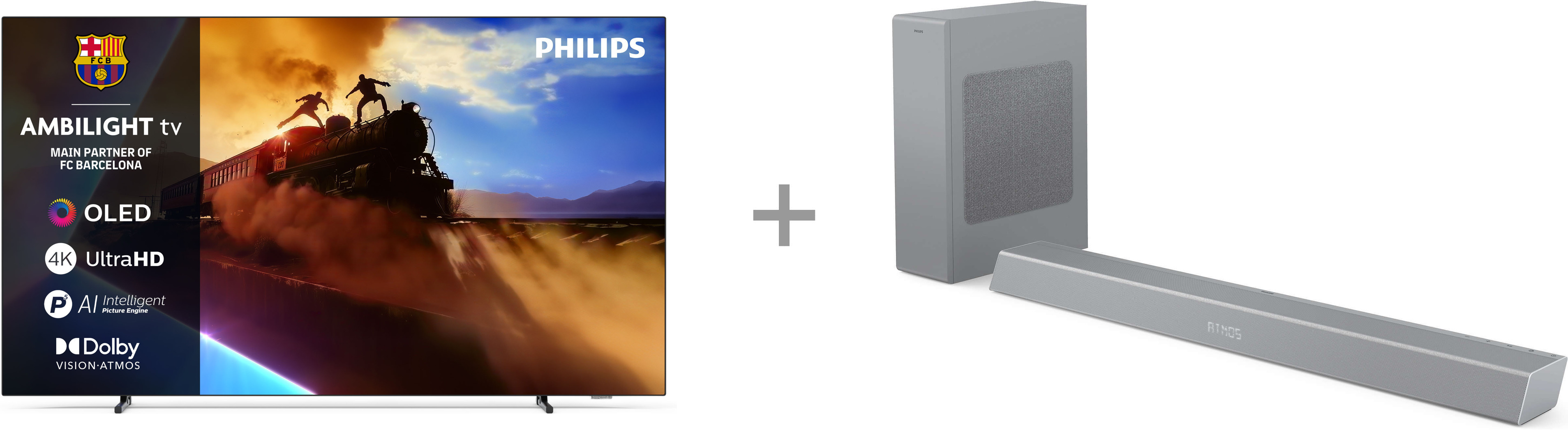 Tuotteen Philips 55" OLED760 – 4K Ambilight TV + TAB8505 2.1 Dolby ...