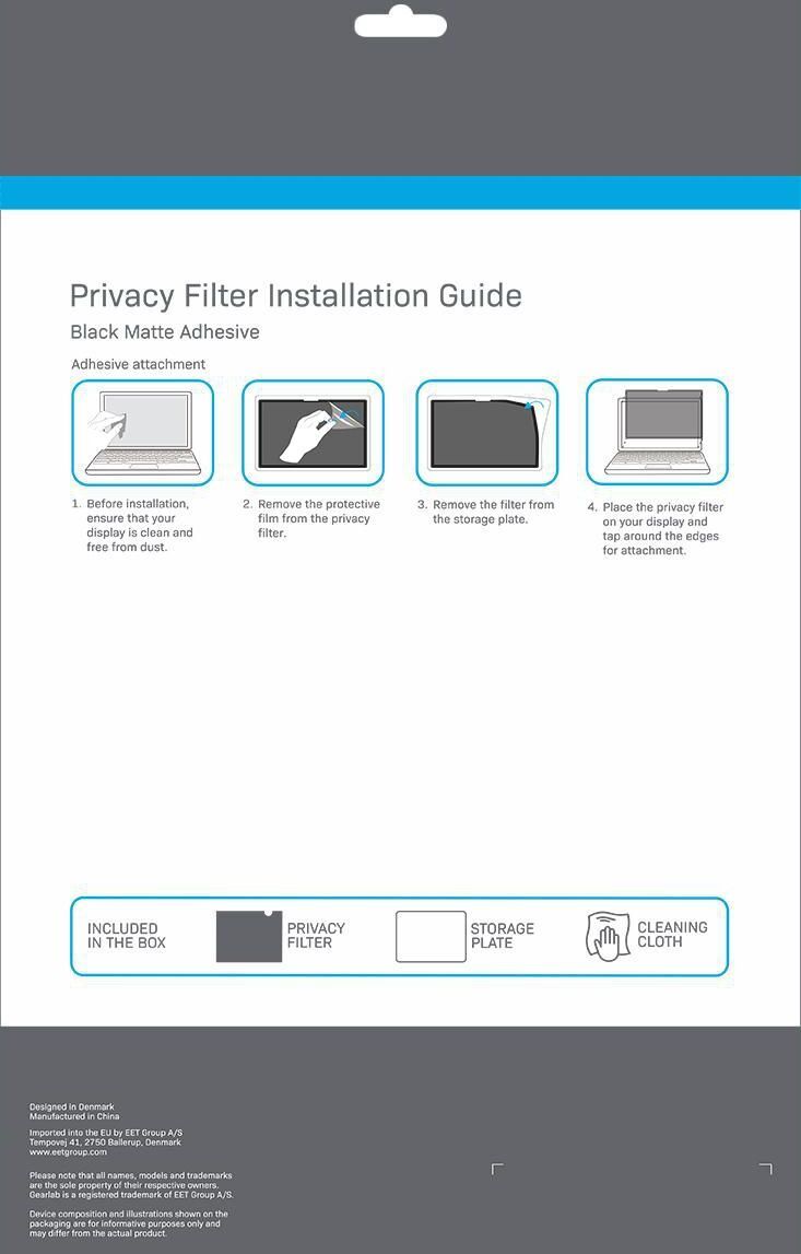 Gearlab Adhesive Privacy Filter 13.5" 3.2 -tietoturvasuoja ...