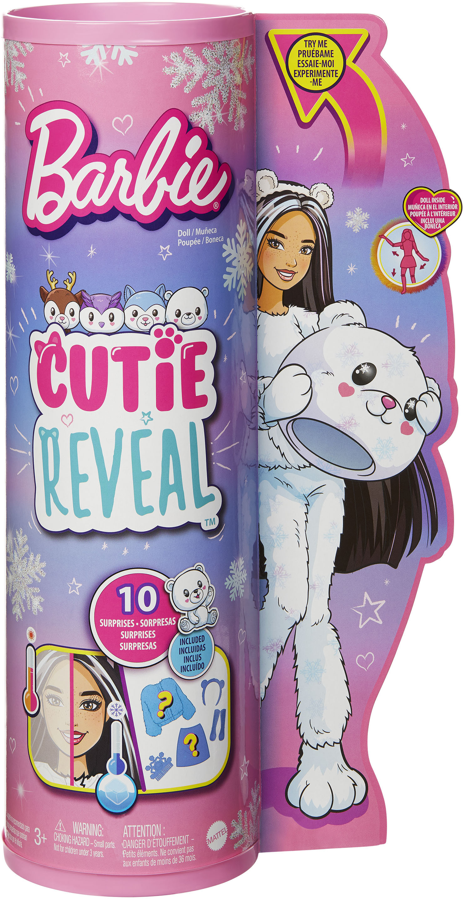 Barbie Cutie Reveal Winter -muotinukke, Sparkle Polar Bear ...