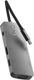 LINQ 7in1 USB-C HDMI Adapter Triple Display MST -adapteri, tähtiharmaa ...