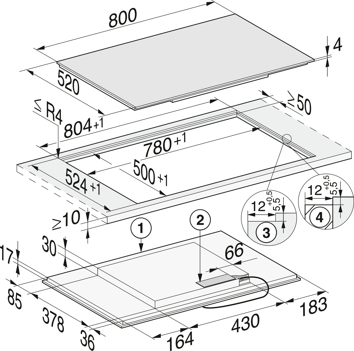 Miele KM 7474 FL induktiotaso, 80 cm – Verkkokauppa.com