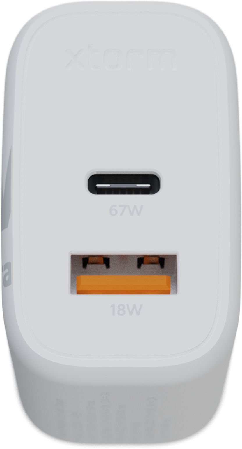Xtorm XEC067 GaN² Ultra 67 W -verkkovirtalaturi, USB-C / A ...