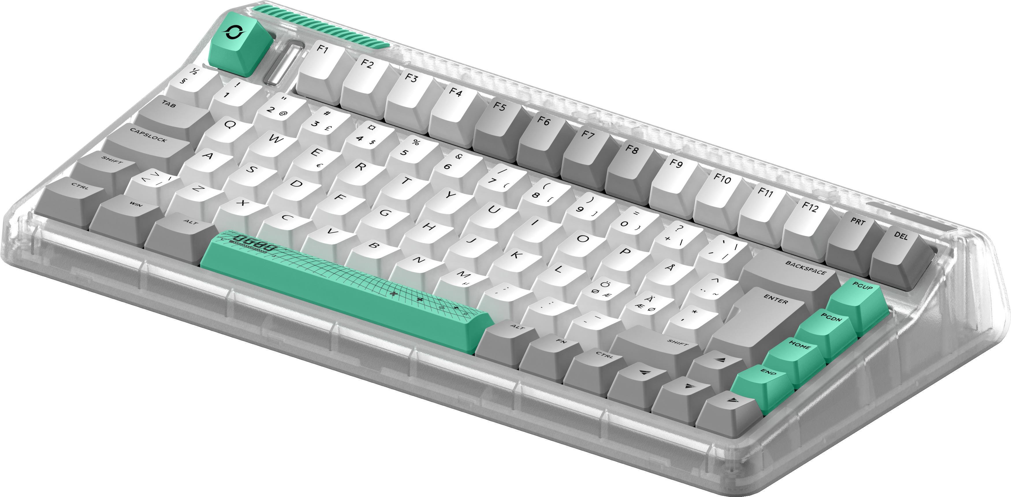 IQUNIX OG80 Wormhole RGB Cherry Brown -näppäimistö, harmaa/valkoinen ...