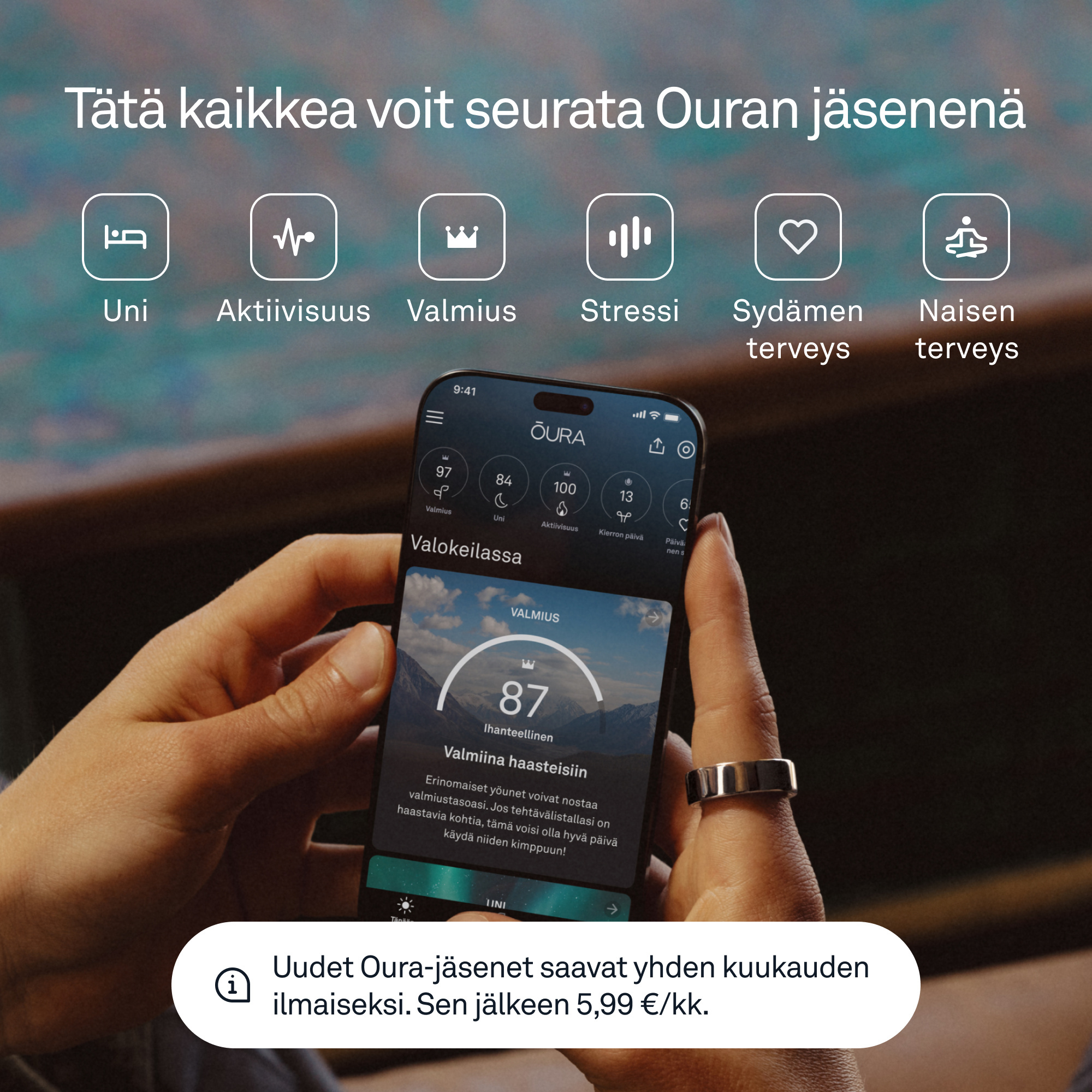 Oura Ring 4 älysormus, Gold, koko 8 – Verkkokauppa.com