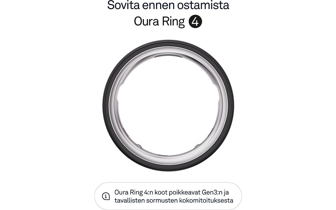 Oura Ring 4 älysormus, Stealth, koko 4 – Verkkokauppa.com