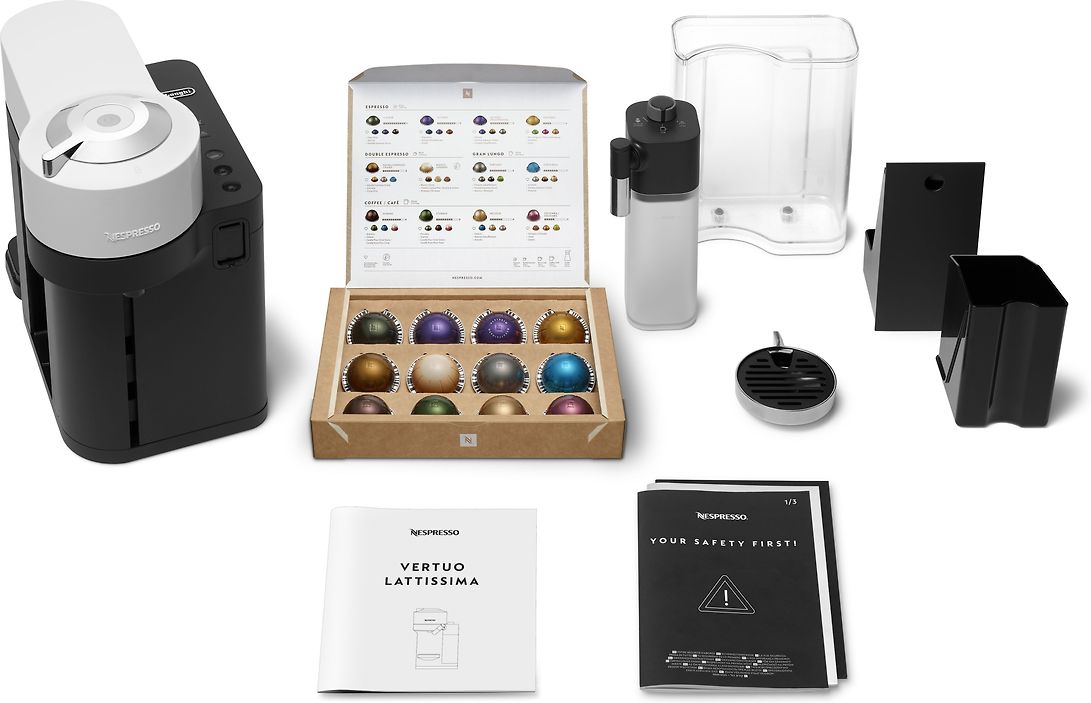 Nespresso Vertuo Lattissima ENV300.W -kapselikahvikeitin, valkoinen ...