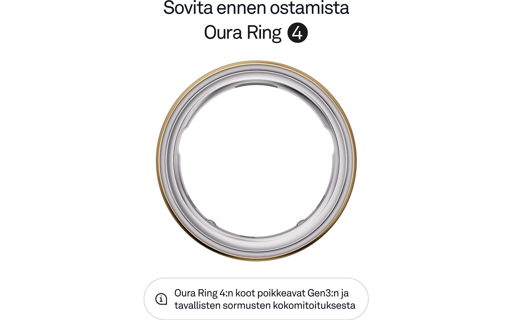 Oura Ring 4 älysormus, Gold, koko 15 – Verkkokauppa.com