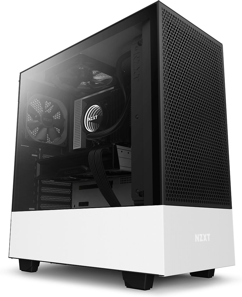 NZXT H511 Flow Compact Mid Tower ATX-kotelo, sivuikkunalla, valkoinen ...